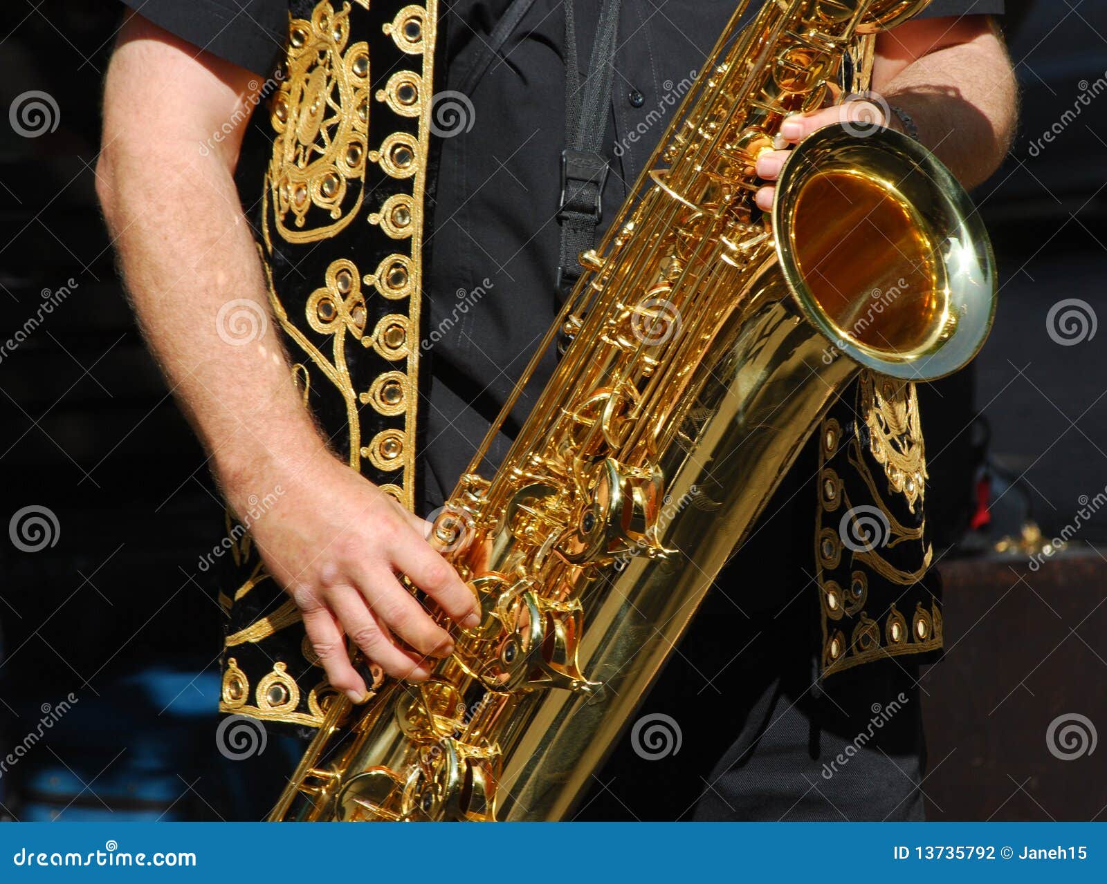Saxophone player stock photo. Image of busker, melody - 13735792