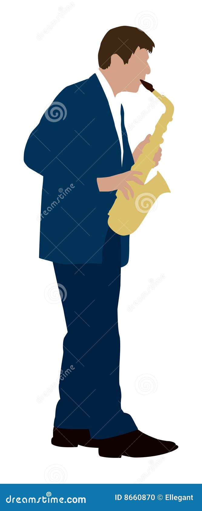 Saxophone player stock vector. Illustration of vector - 8660870