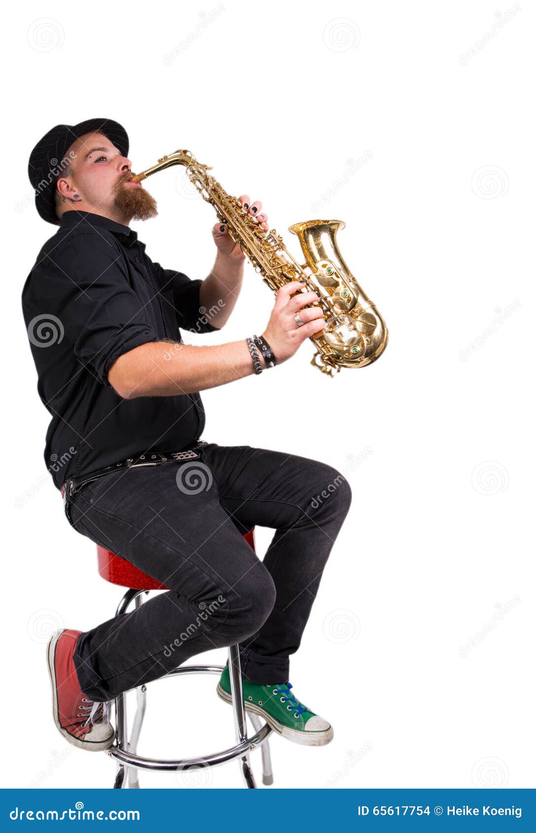 Saxophone player stock photo. Image of pose, gothic, music - 65617754