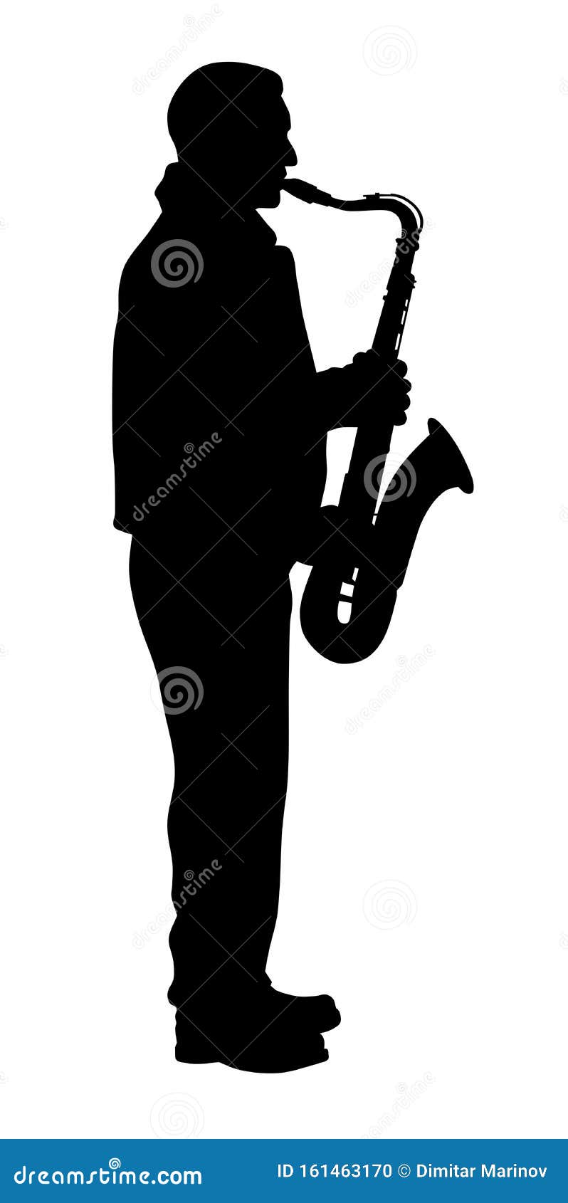 Saxophone player stock vector. Illustration of music - 161463170