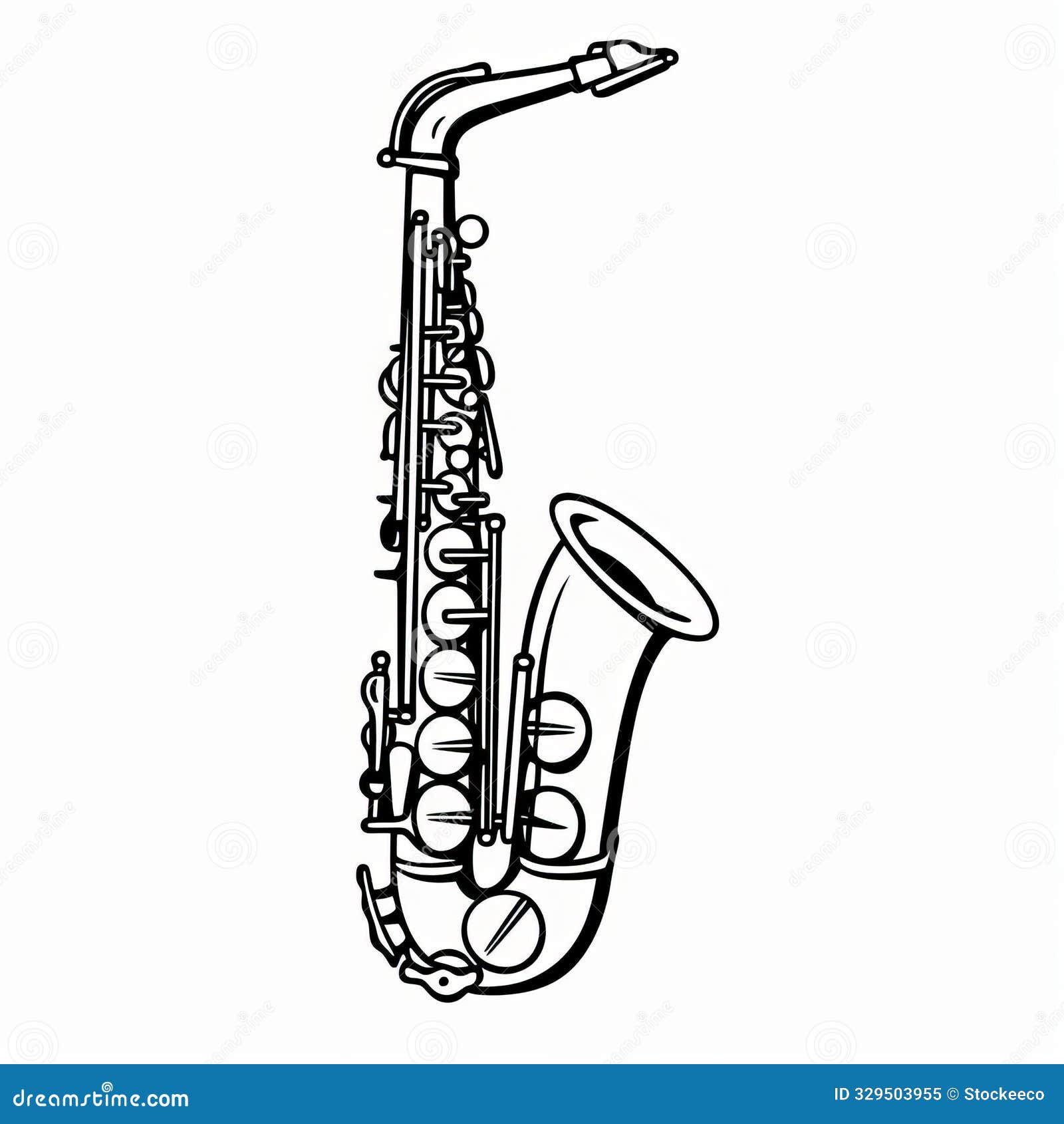 Realistic Saxophone One-line Drawing in Minimalist Style Stock ...
