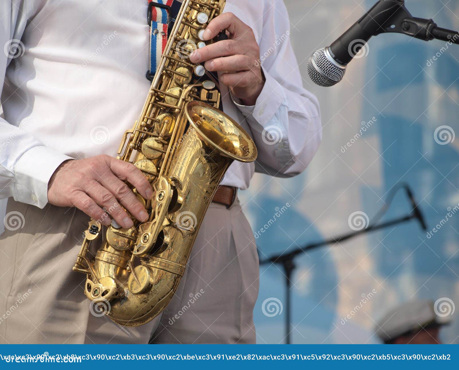 Saxophone on stage stock image. Image of performing, saxaphone - 24200891