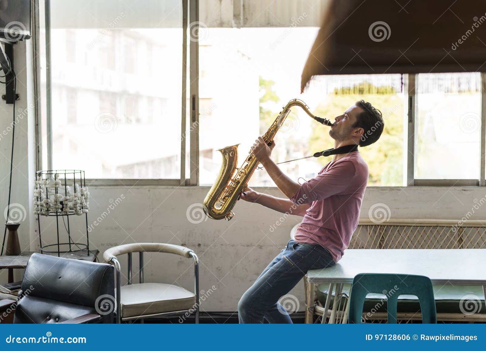 Saxophone Symphony Musician Jazz Instrument Concept Stock Photo - Image ...