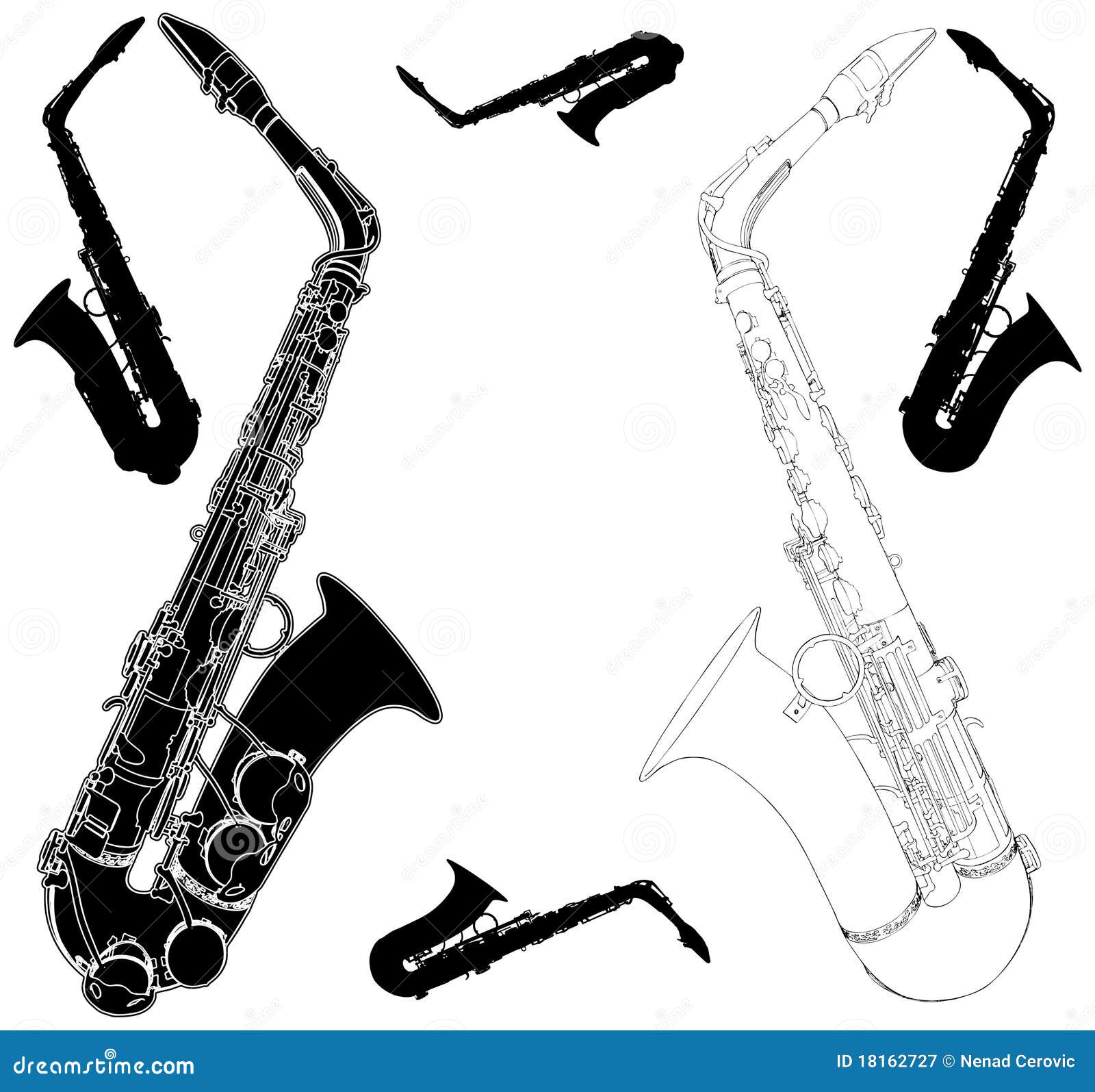 Saxophone Vector 01 stock vector. Illustration of brass - 18162727