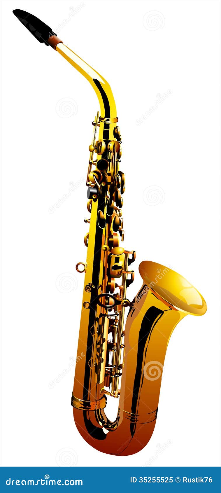 Saxophone (Vector) stock vector. Illustration of elegance - 35255525