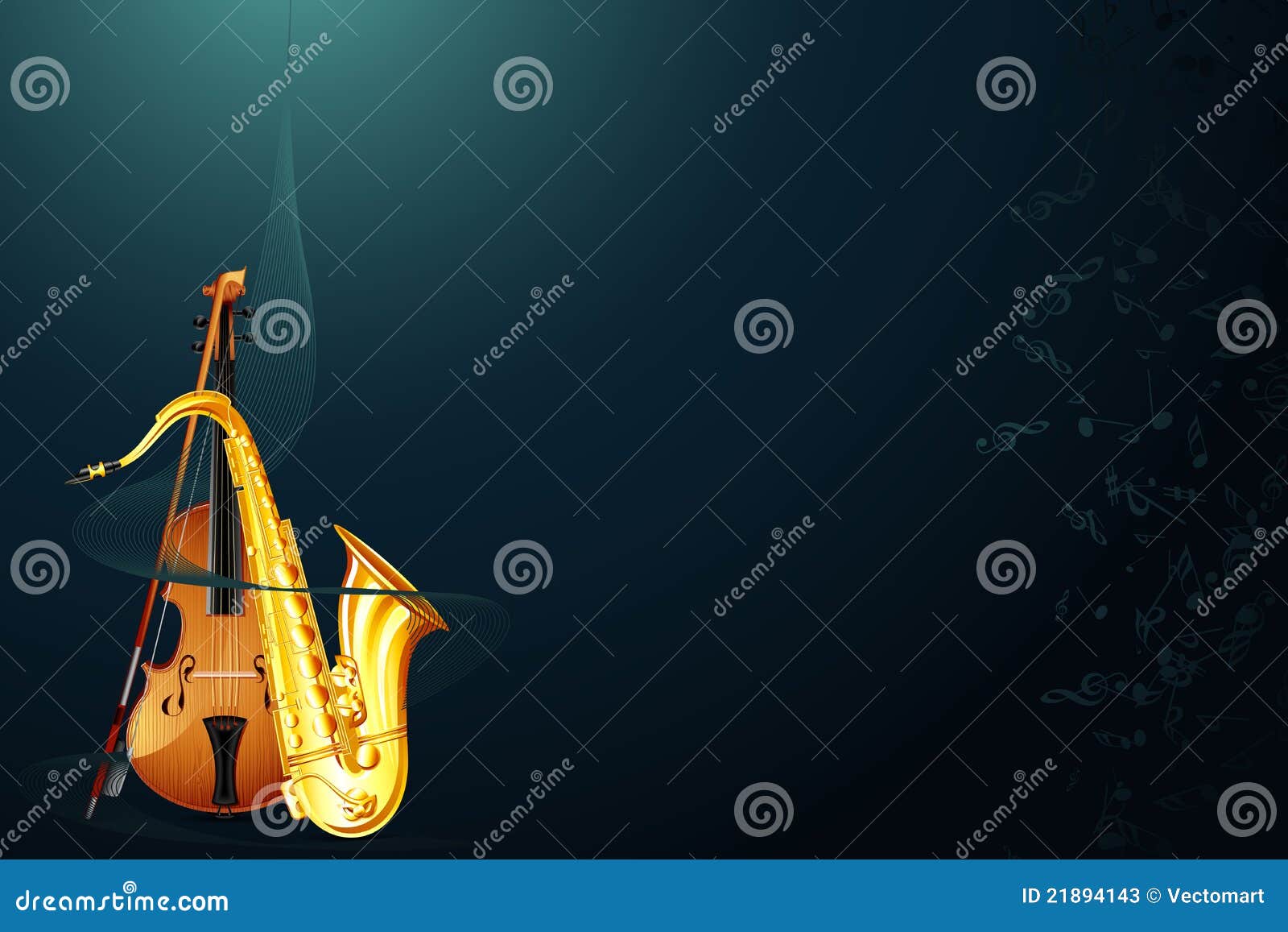 Saxophone and Violin stock vector. Illustration of equipment - 21894143