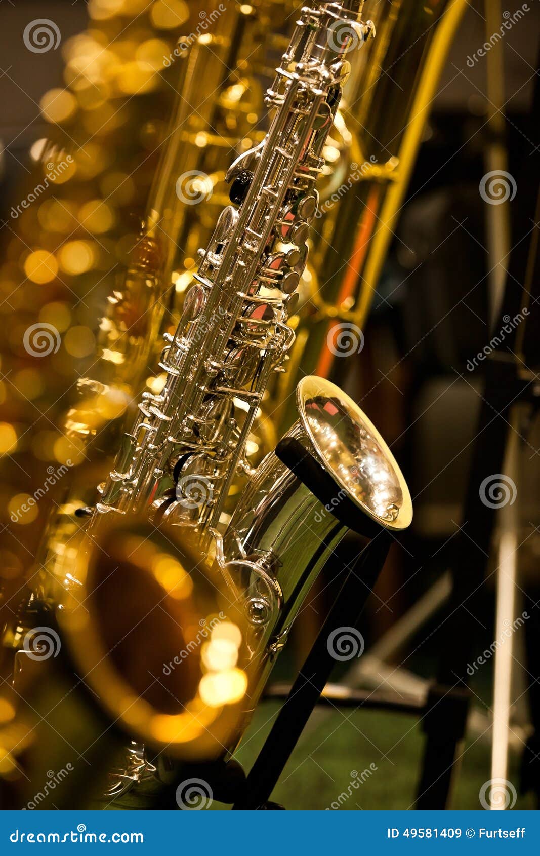 Saxophones stock image. Image of brass, arts, classic - 49581409