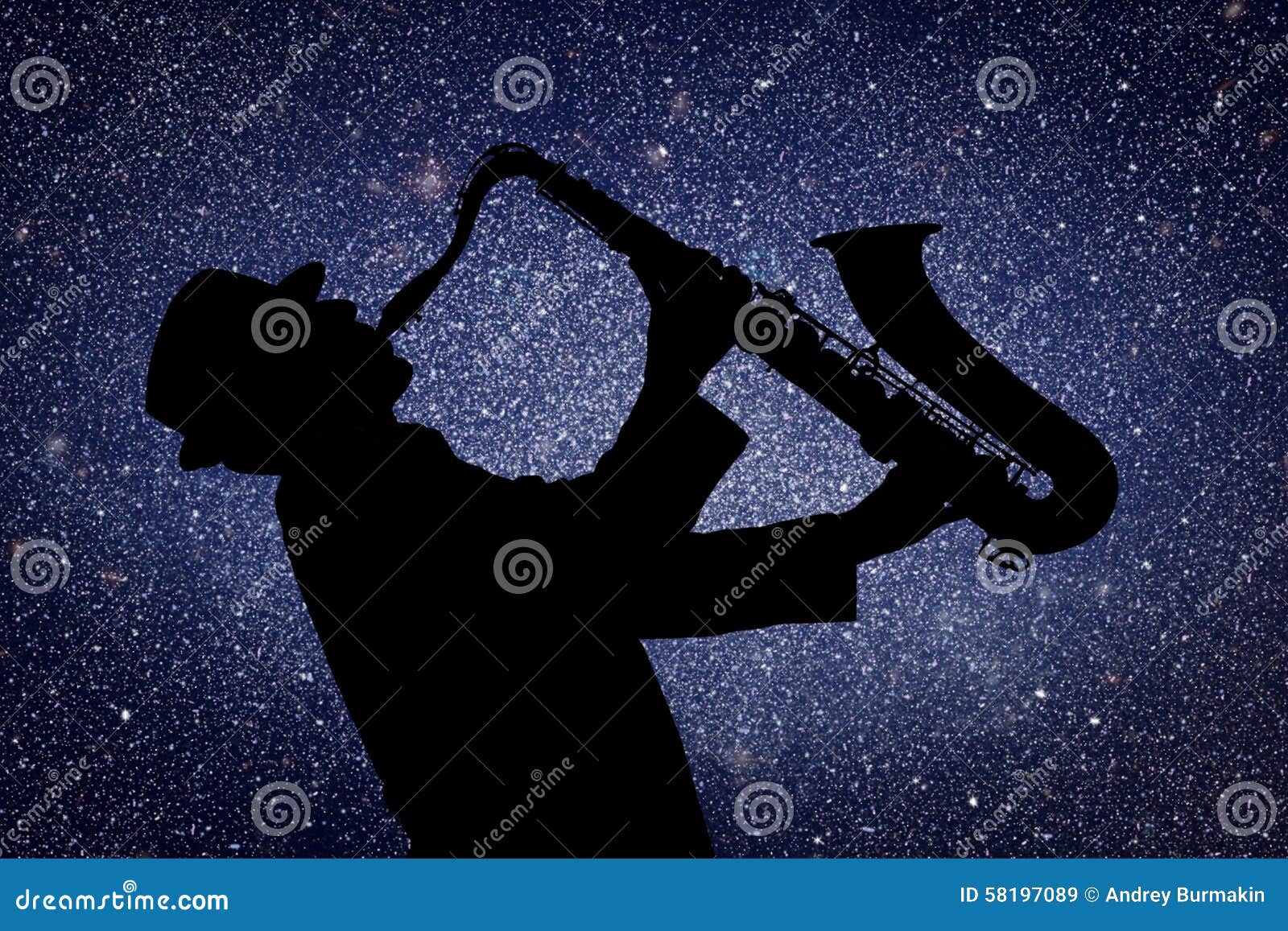 Saxophonist stock image. Image of musician, abstraction - 58197089
