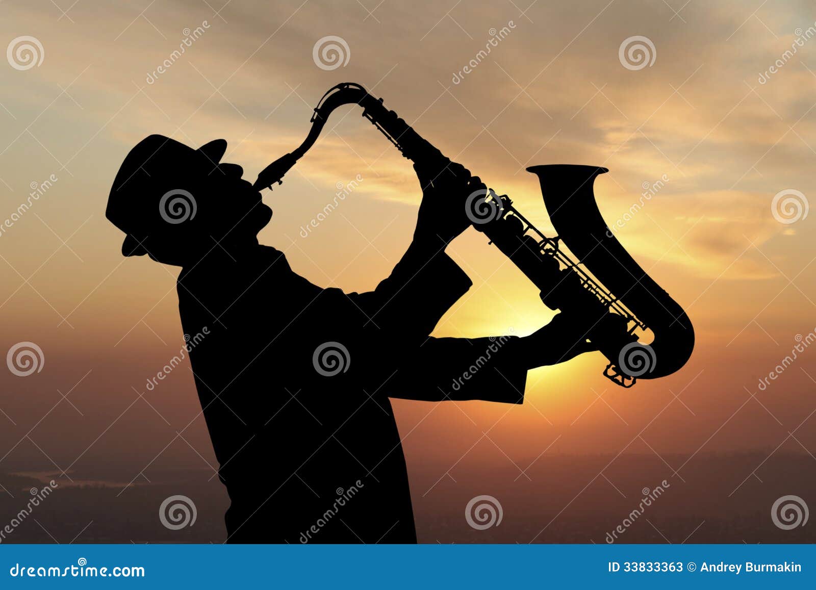 Saxophonist stock image. Image of band, improvised, outline - 33833363