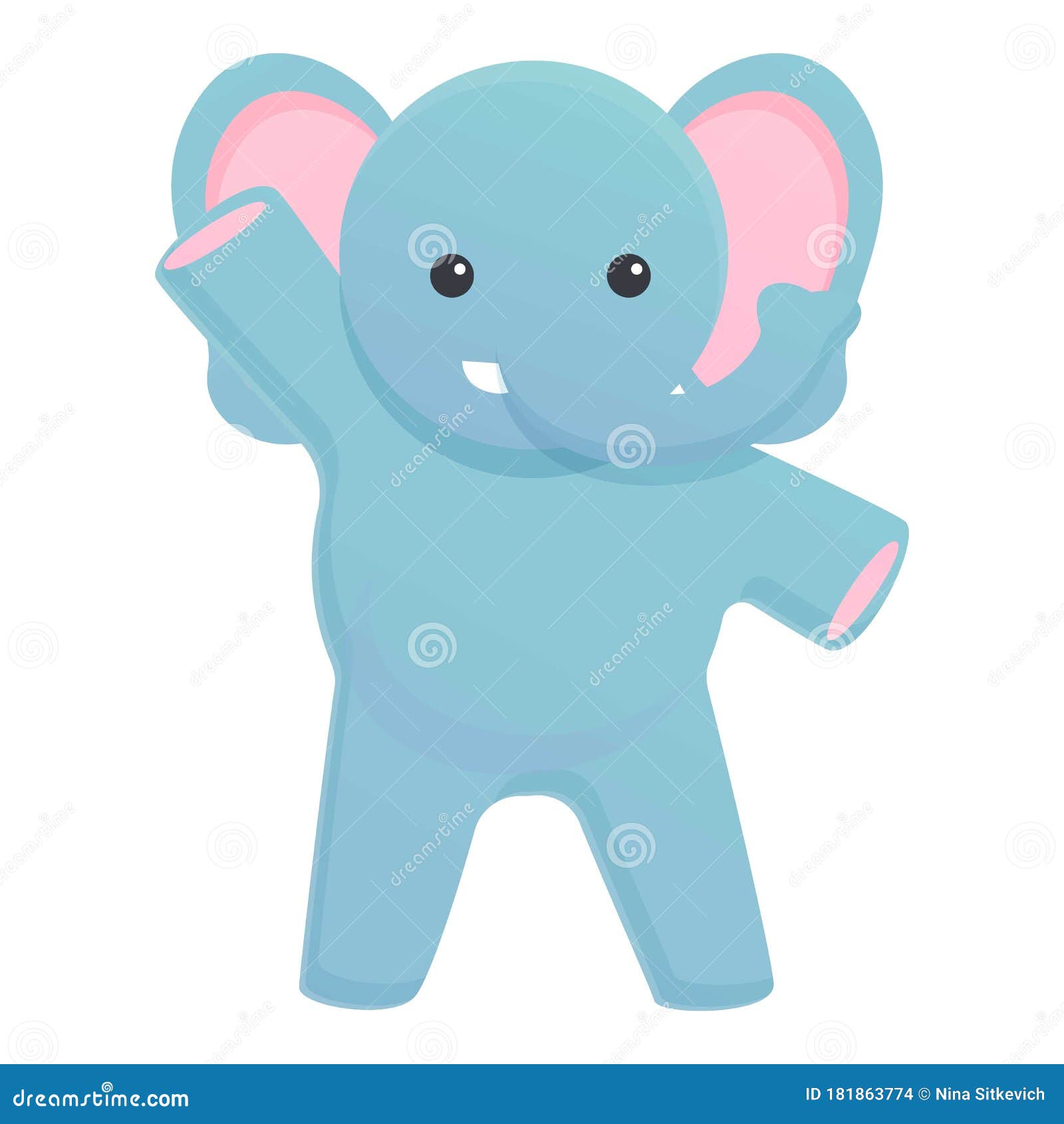 Say Hi Elephant Icon, Cartoon Style Stock Vector - Illustration of cute ...