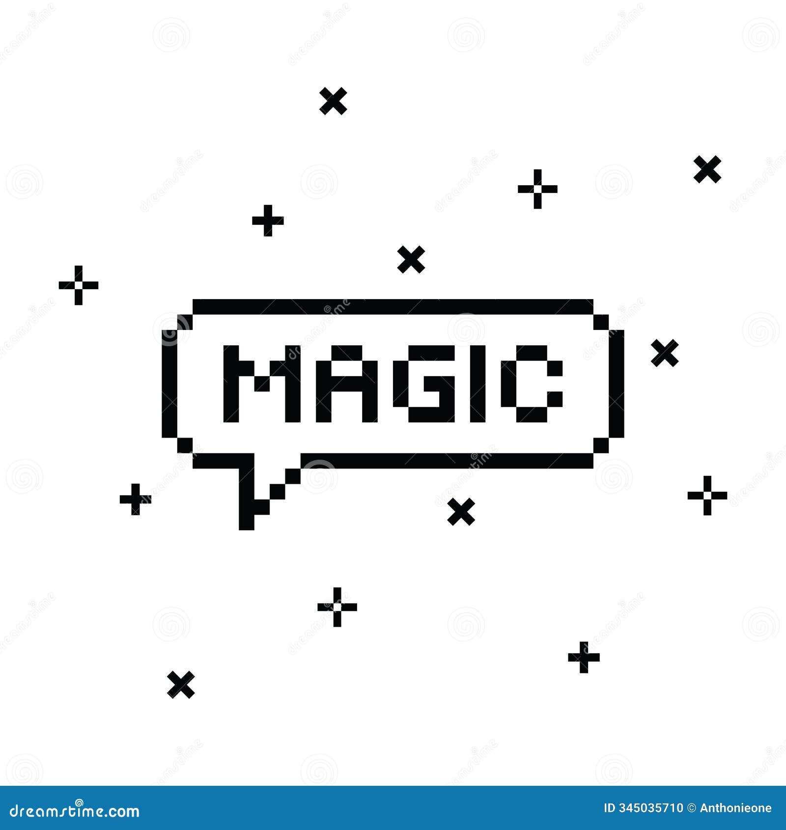Say Magic in Speech Bubble 8 Bit Pixel Art on White Background Stock ...