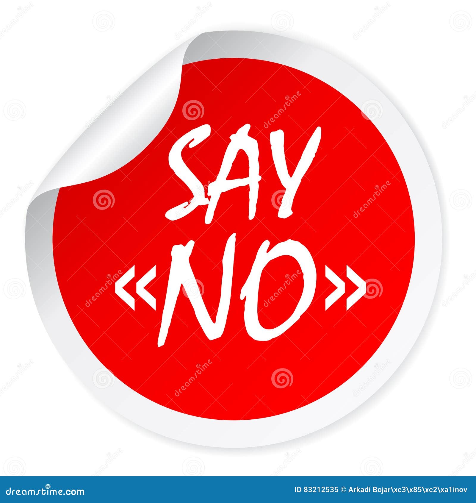 Say No Round Vector Sticker Stock Vector - Illustration of button ...