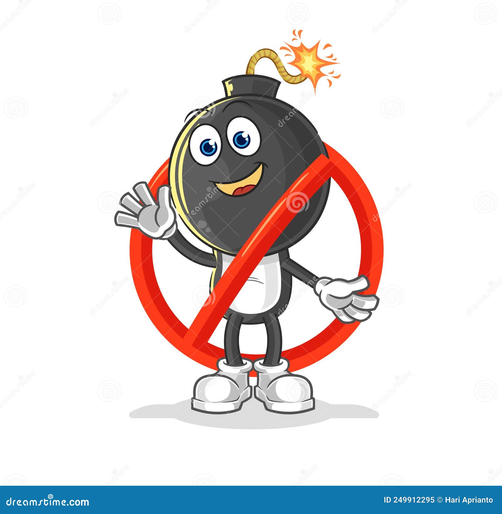 Say No To Bomb Head Mascot. Cartoon Vector Stock Vector - Illustration ...