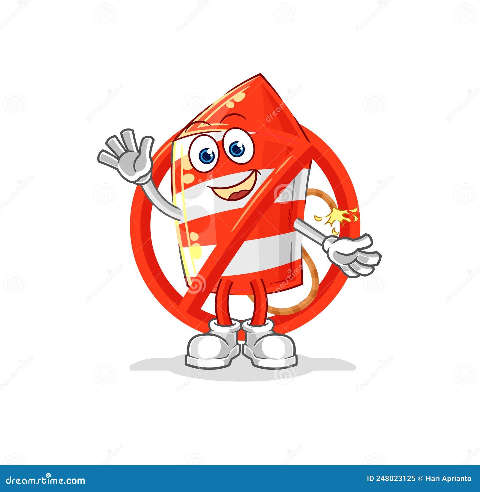 Say No To Fireworks Rocket Mascot. Cartoon Vector Stock Vector ...