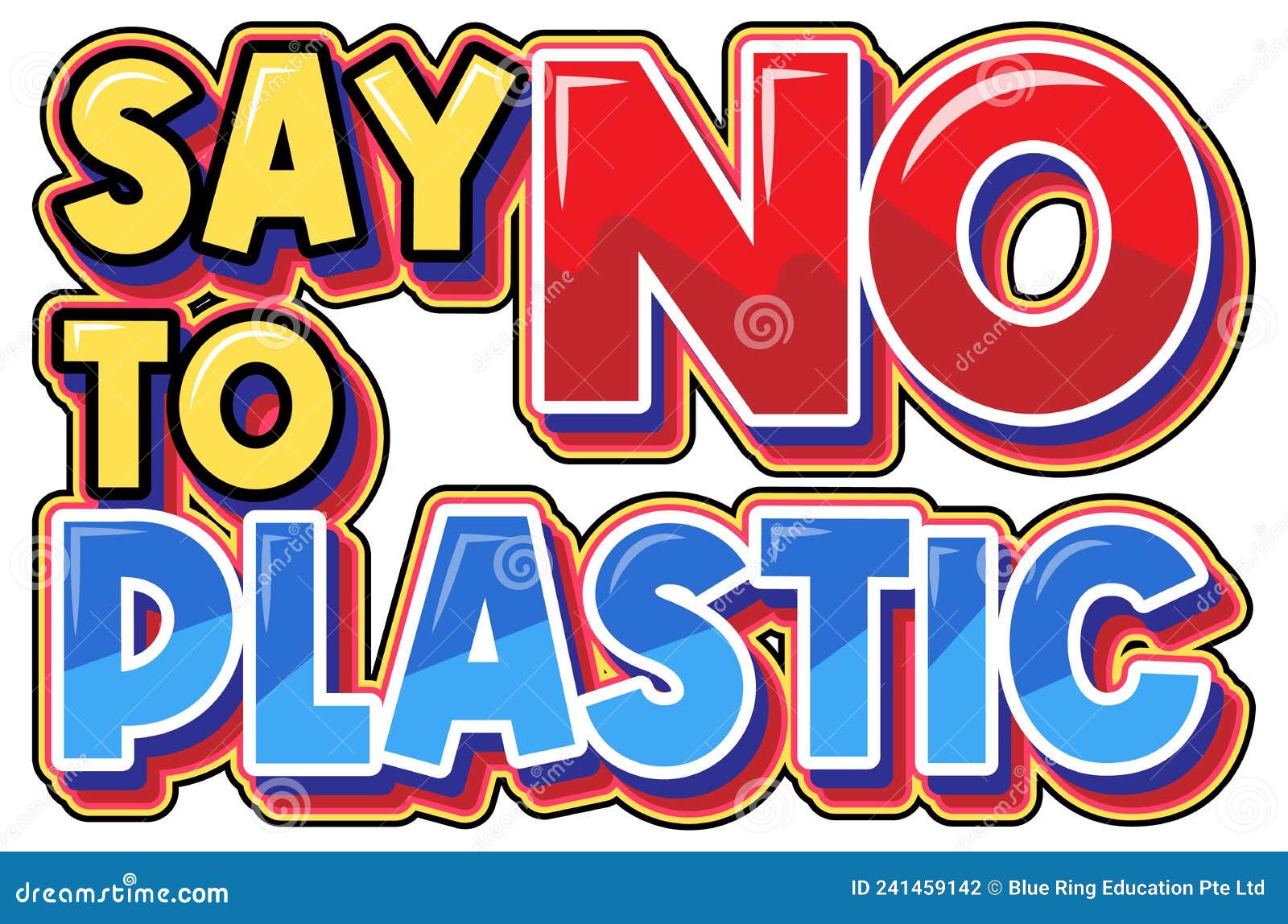 Say No To Plastic Typography Logo Design Stock Vector - Illustration of ...