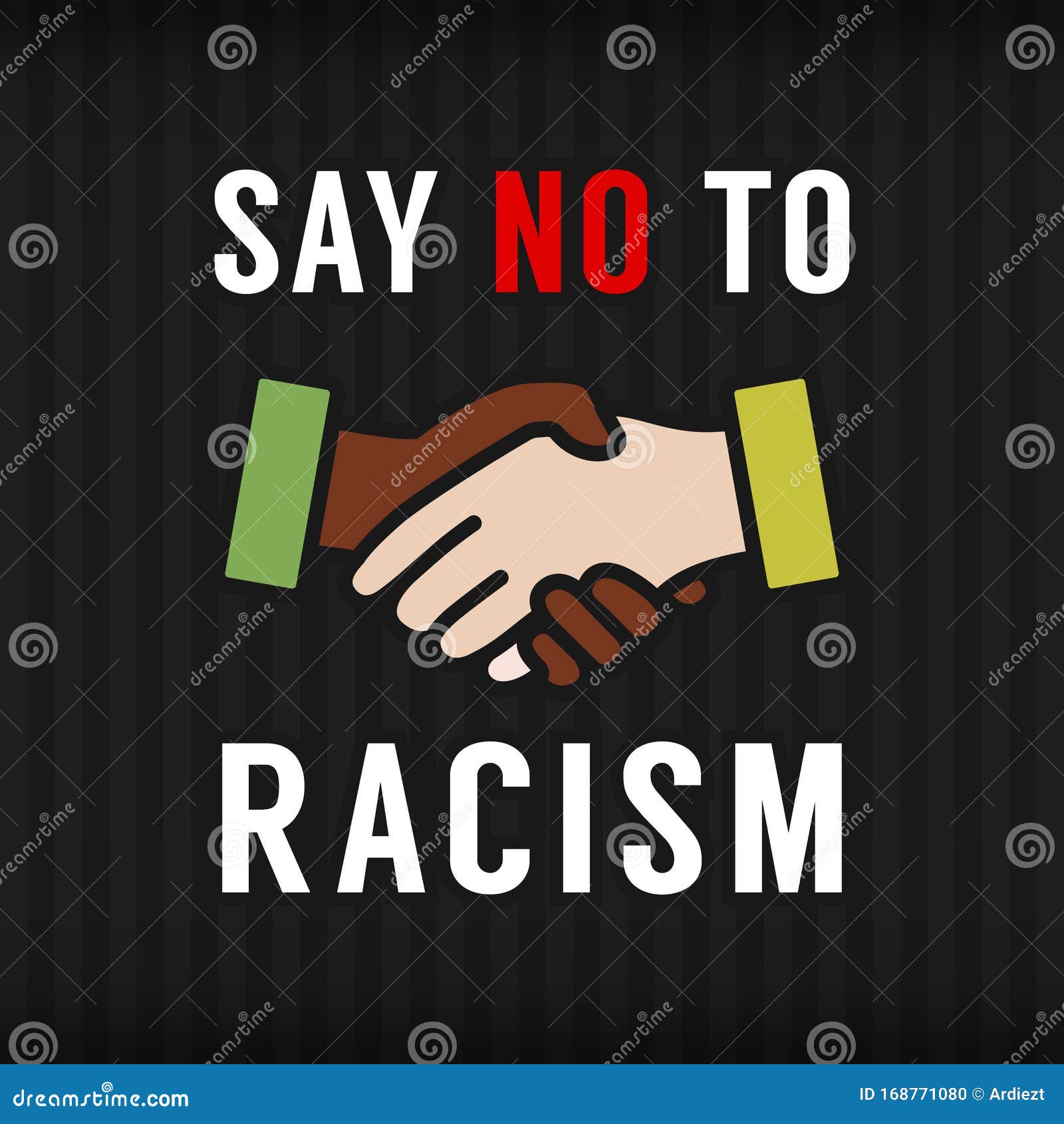 Say No To Racism - Vector Poster On Theme Of Antiracism, Protesting ...