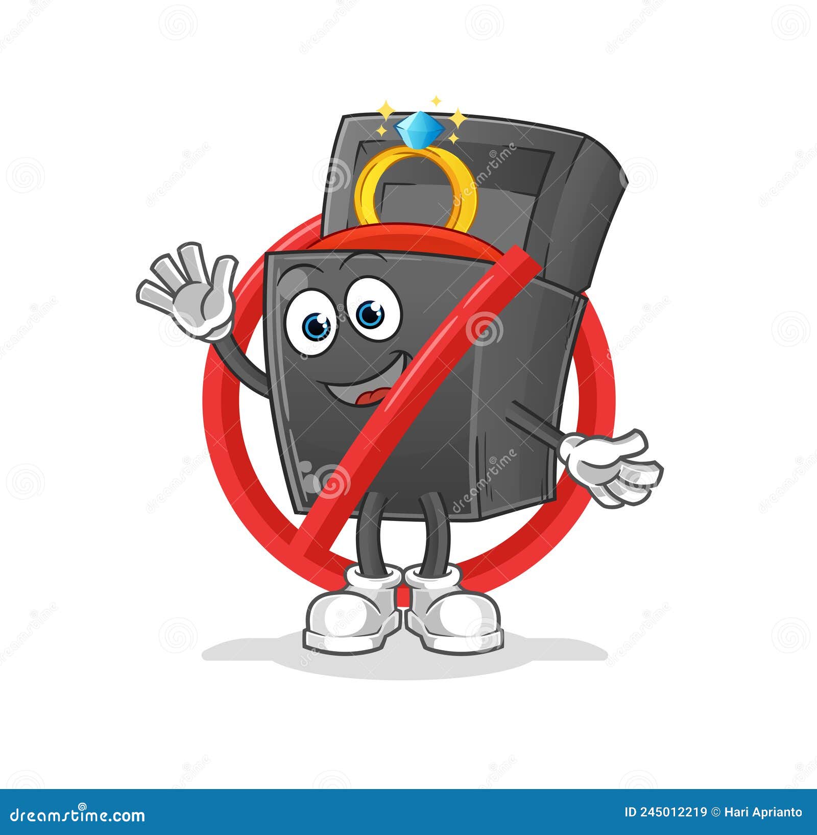 Say No To Ring Box Mascot. Cartoon Vector Stock Vector - Illustration ...