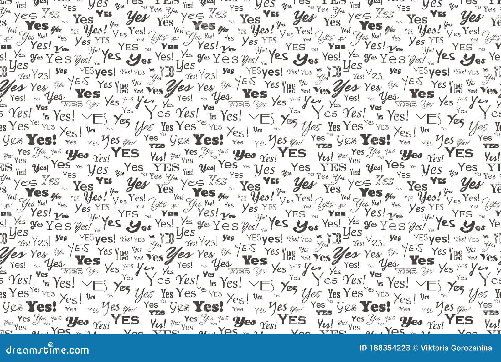 Say Yes. Positive Reply. Approve and Agree Word Pattern. Vector Answer ...