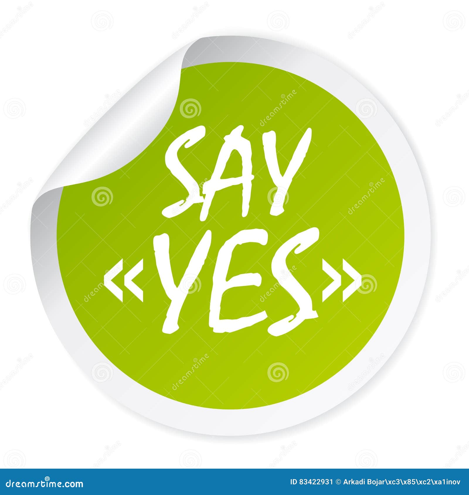 Say yes sticker stock vector. Illustration of consensus - 83422931
