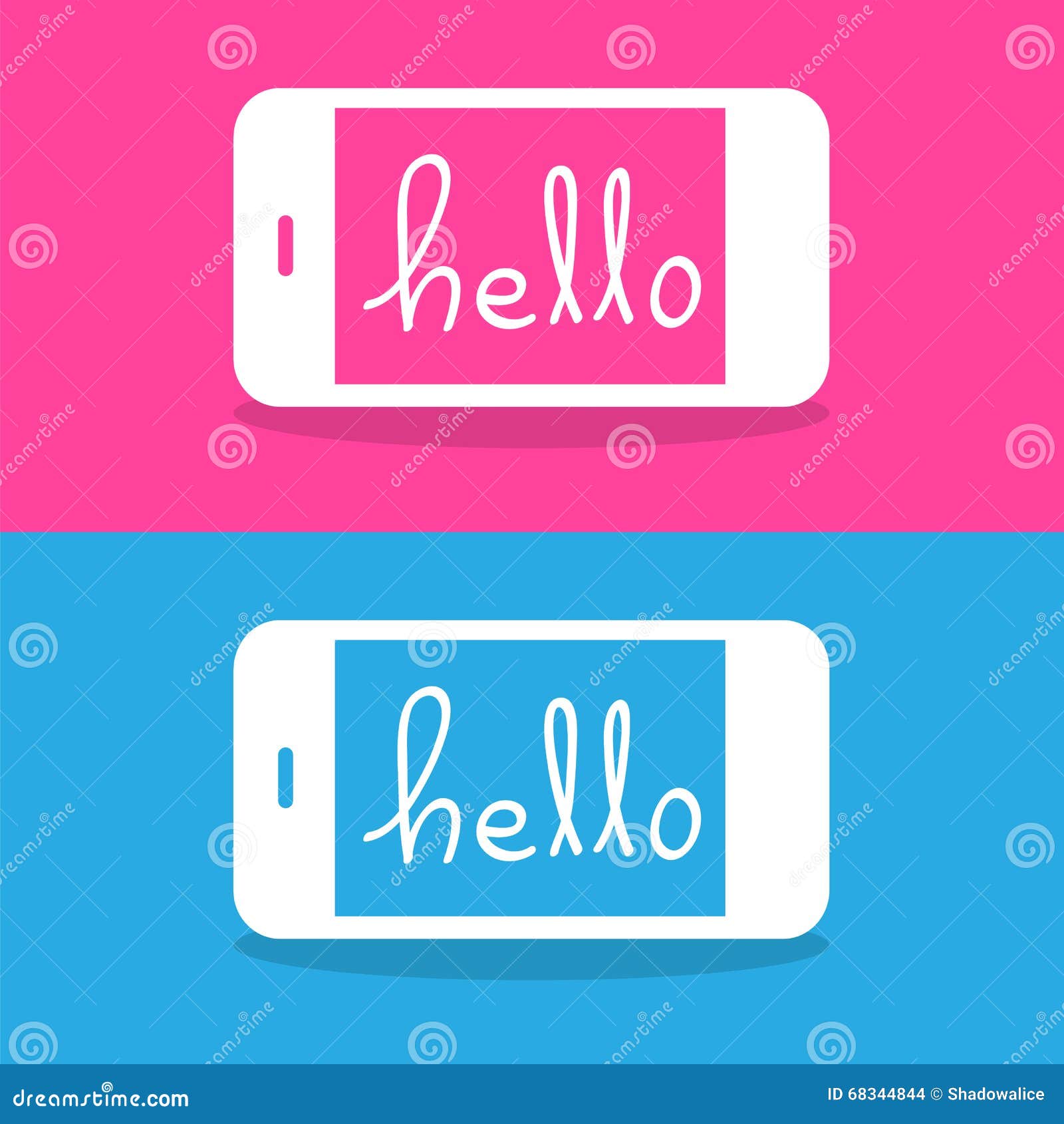 Saying Hello on Mobile Screen 5 Vector EPS10, Great for Any Use. Stock ...