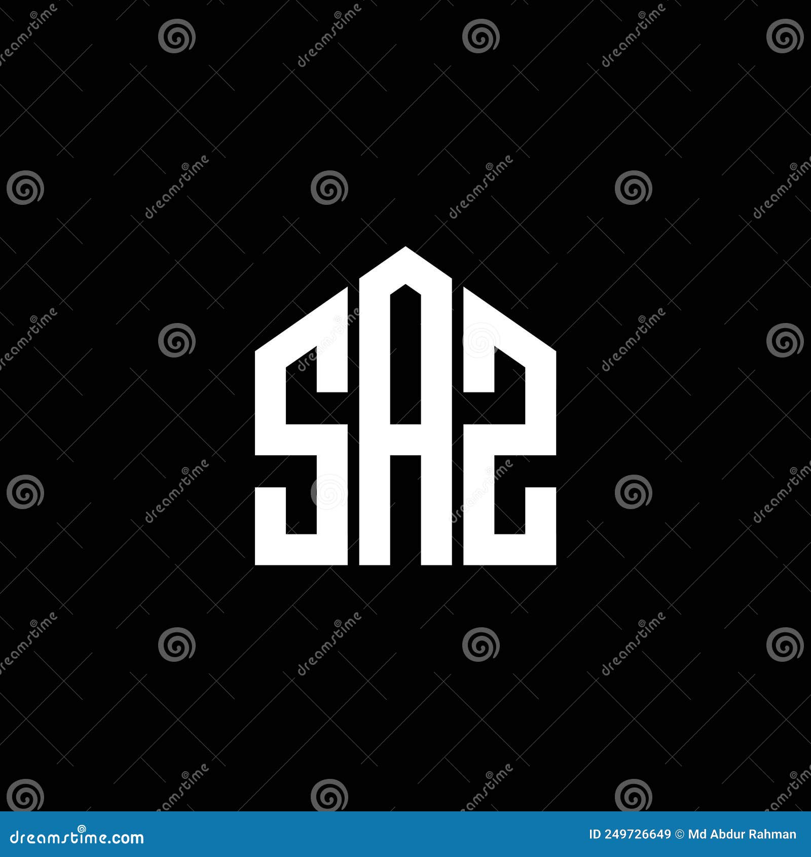 SAZ Letter Logo Design on BLACK Background. SAZ Creative Initials ...