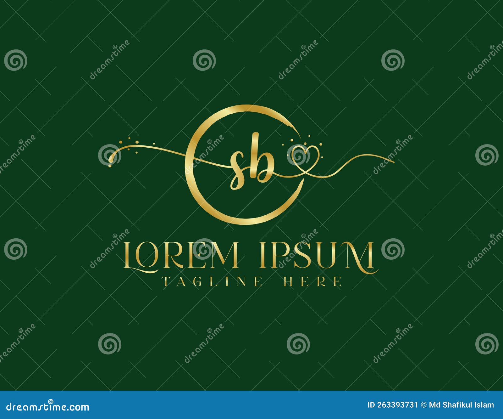 S B Cursive with Hearts ðŸ’• Business Logo Stock Illustration ...