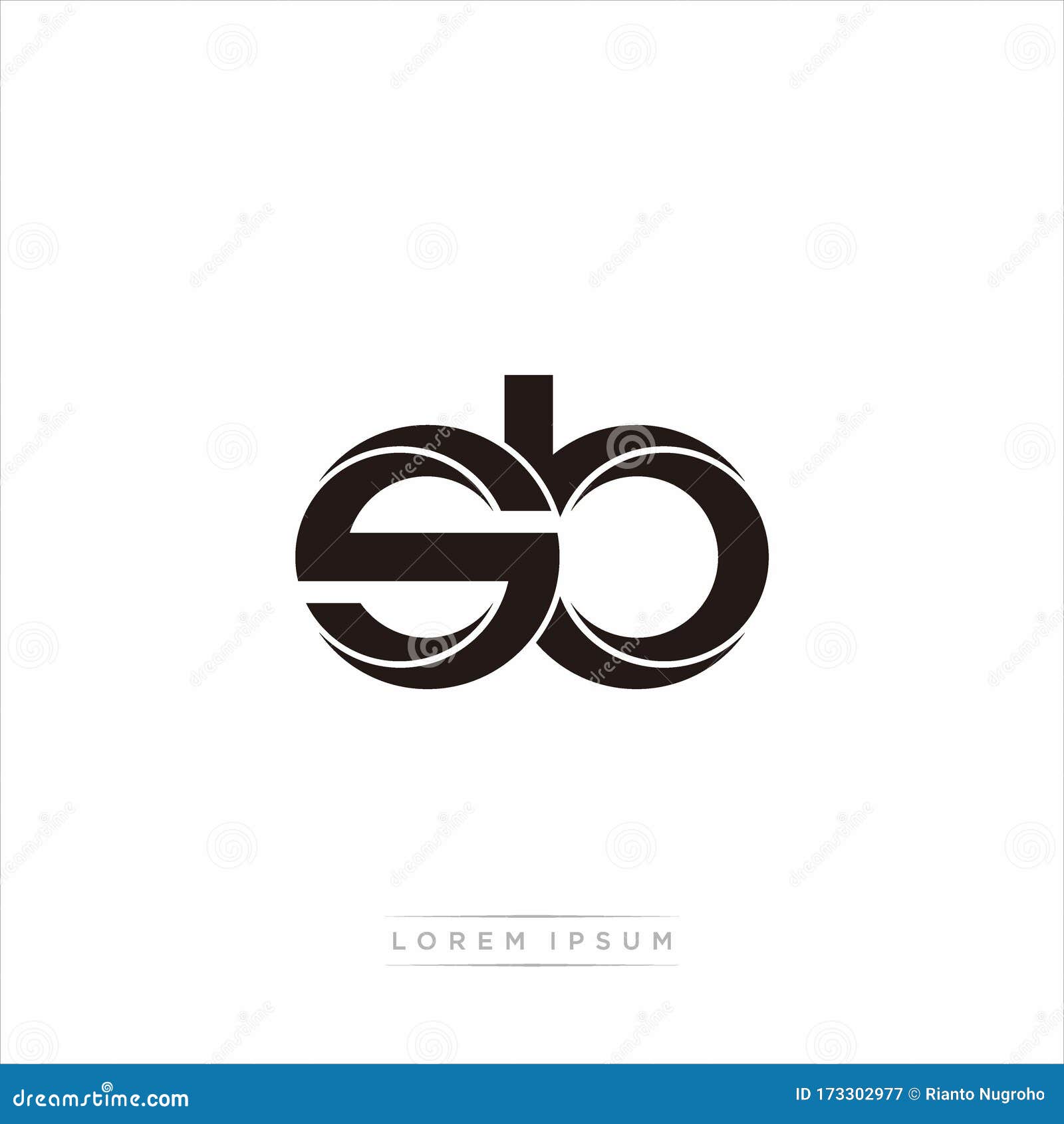 Sb Initial Letter Split Lowercase Modern Monogram Linked Outline ...