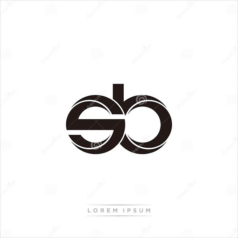Sb Initial Letter Split Lowercase Modern Monogram Linked Outline ...