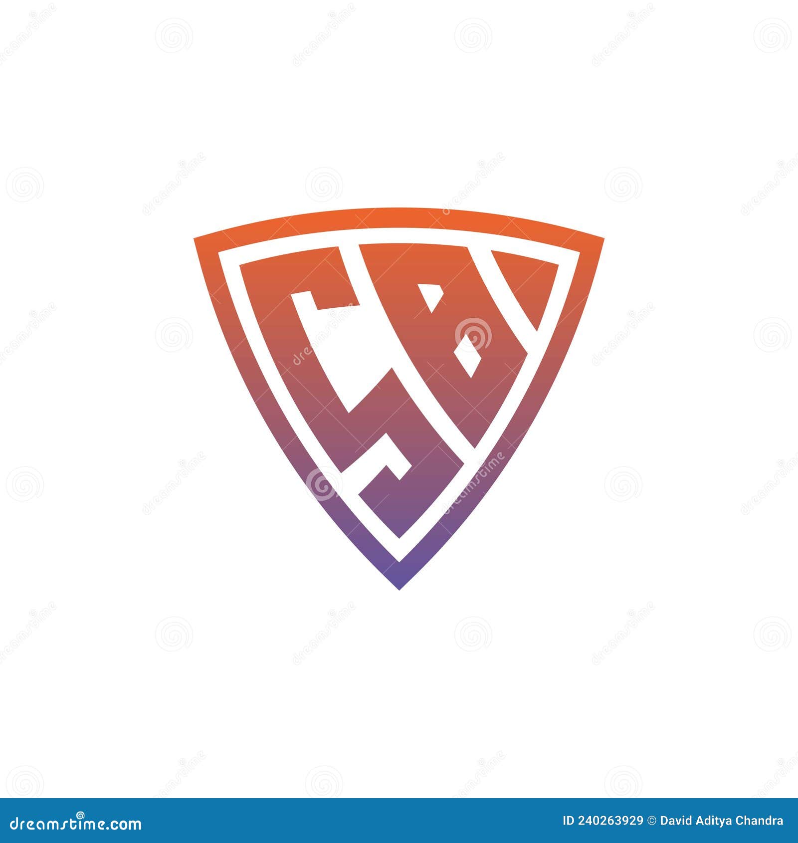 SB Logo Shield Monogram Gradient Style Design Stock Vector ...