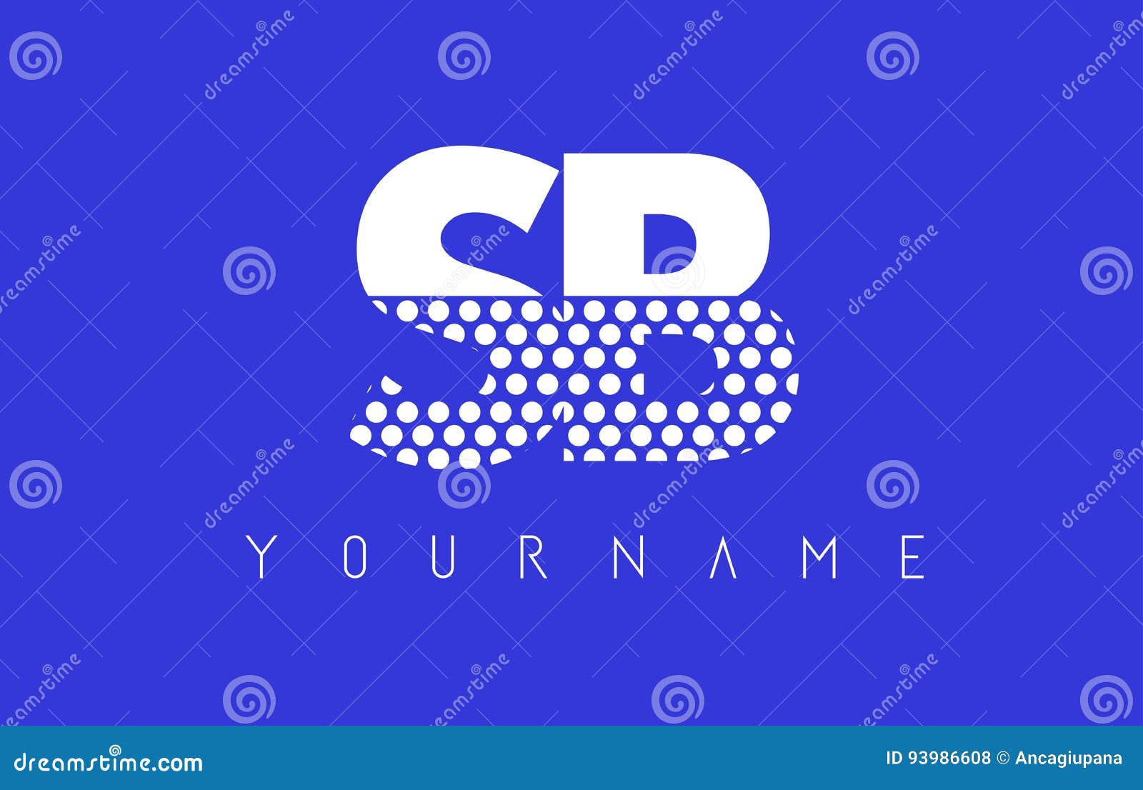 SB S B Dotted Letter Logo Design with Blue Background. Stock Vector ...