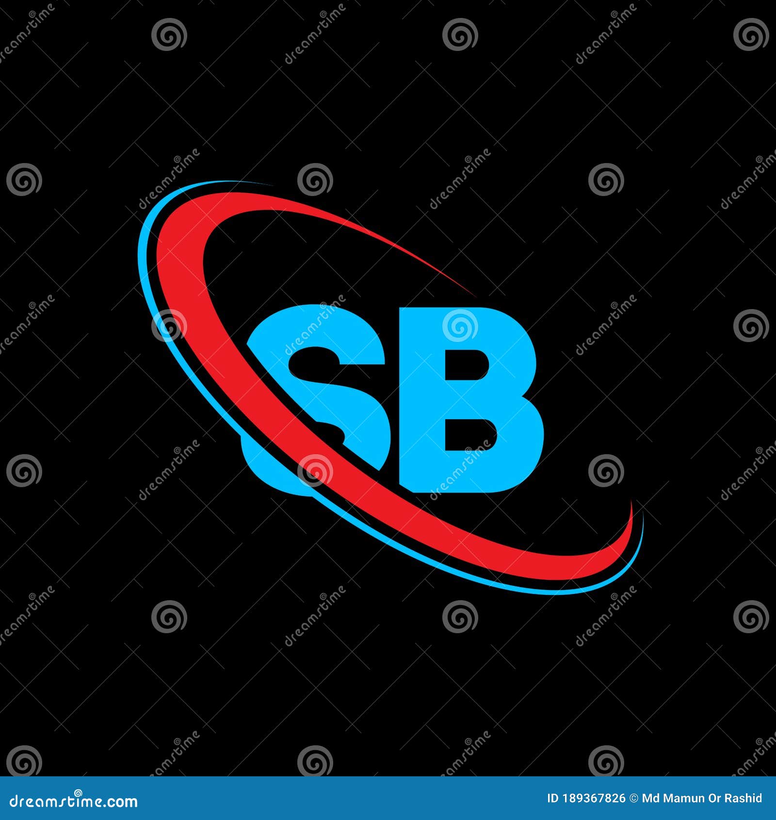 SB S B Letter Logo Design. Initial Letter SB Linked Circle Uppercase ...