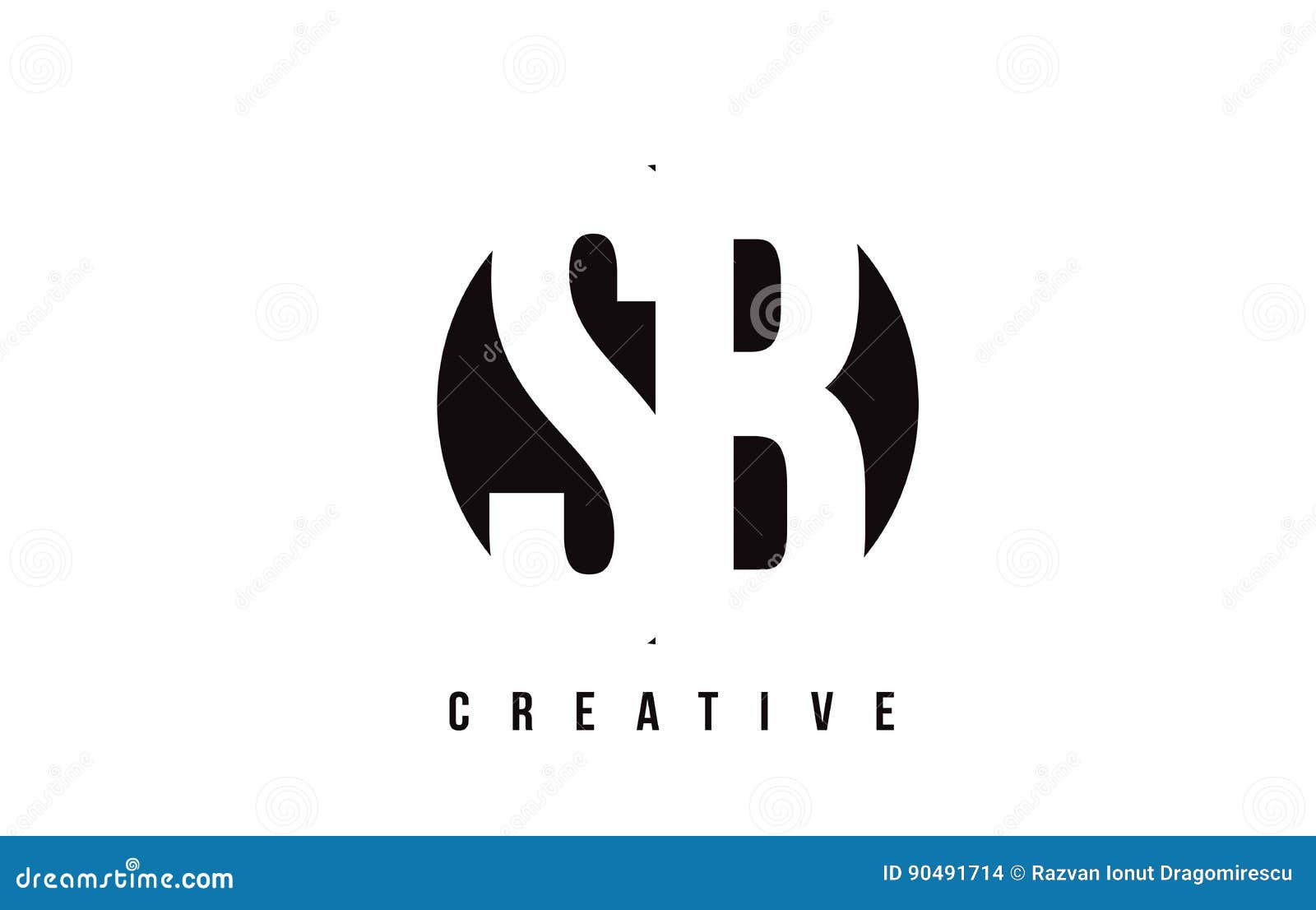 SB S B White Letter Logo Design with Circle Background. Stock Vector ...