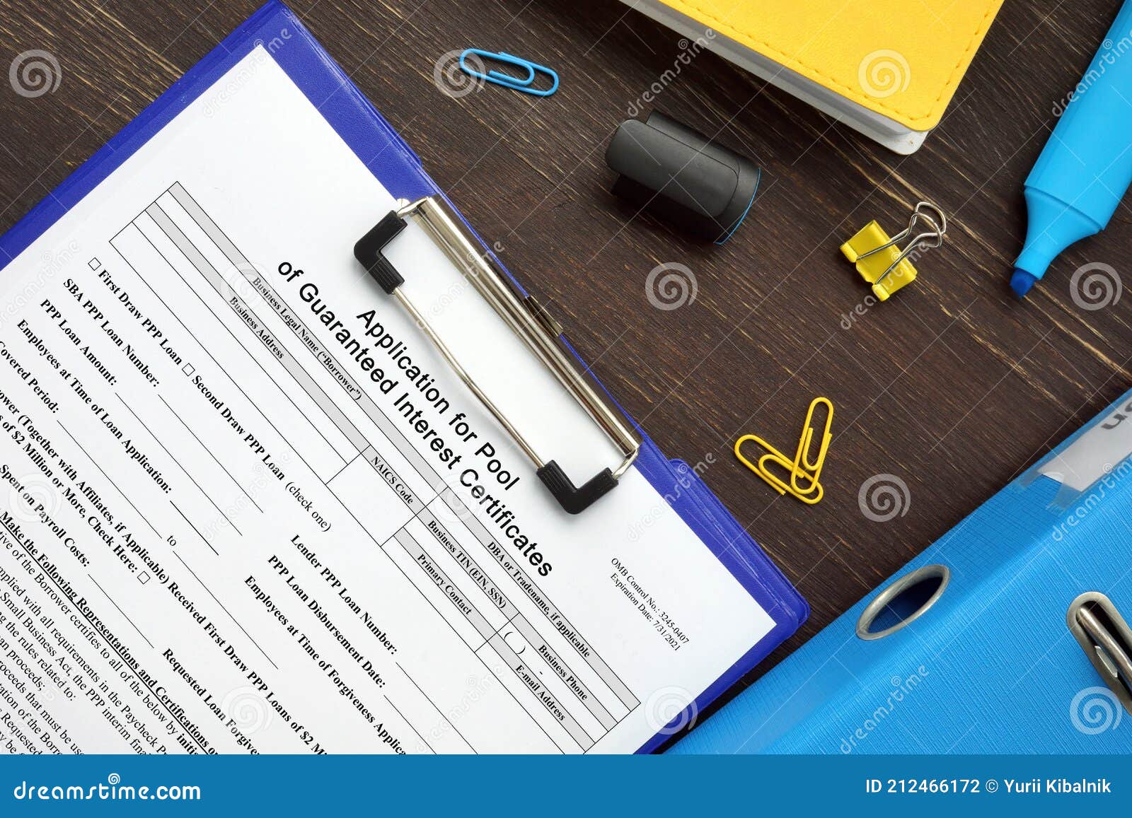 SBA Form 1454 Application for Pool of Guaranteed Interest Certificates ...
