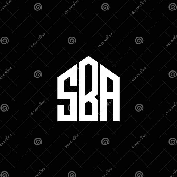 SBA Letter Logo Design on BLACK Background. SBA Creative Initials ...