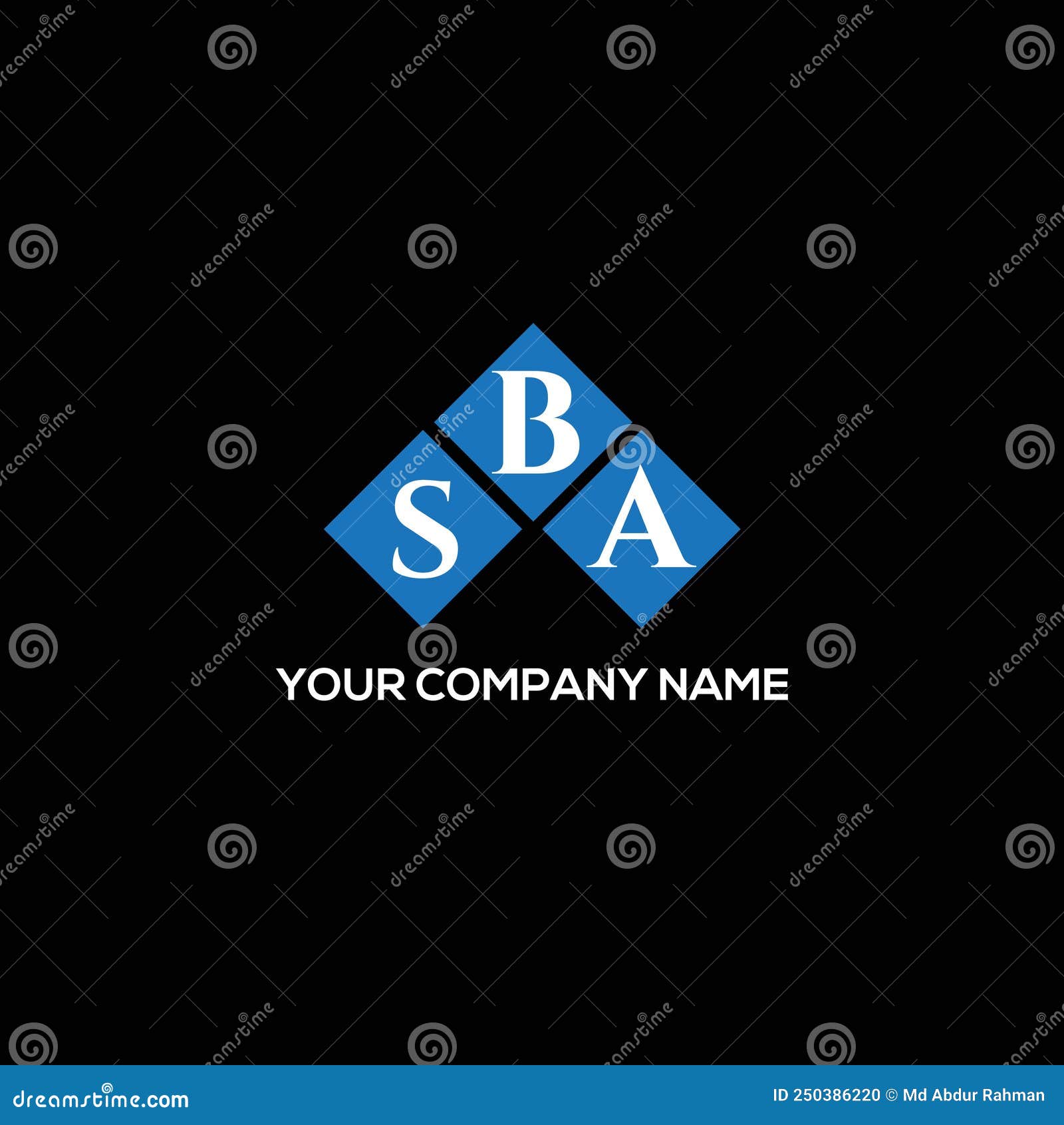 SBA Letter Logo Design on BLACK Background. SBA Creative Initials ...