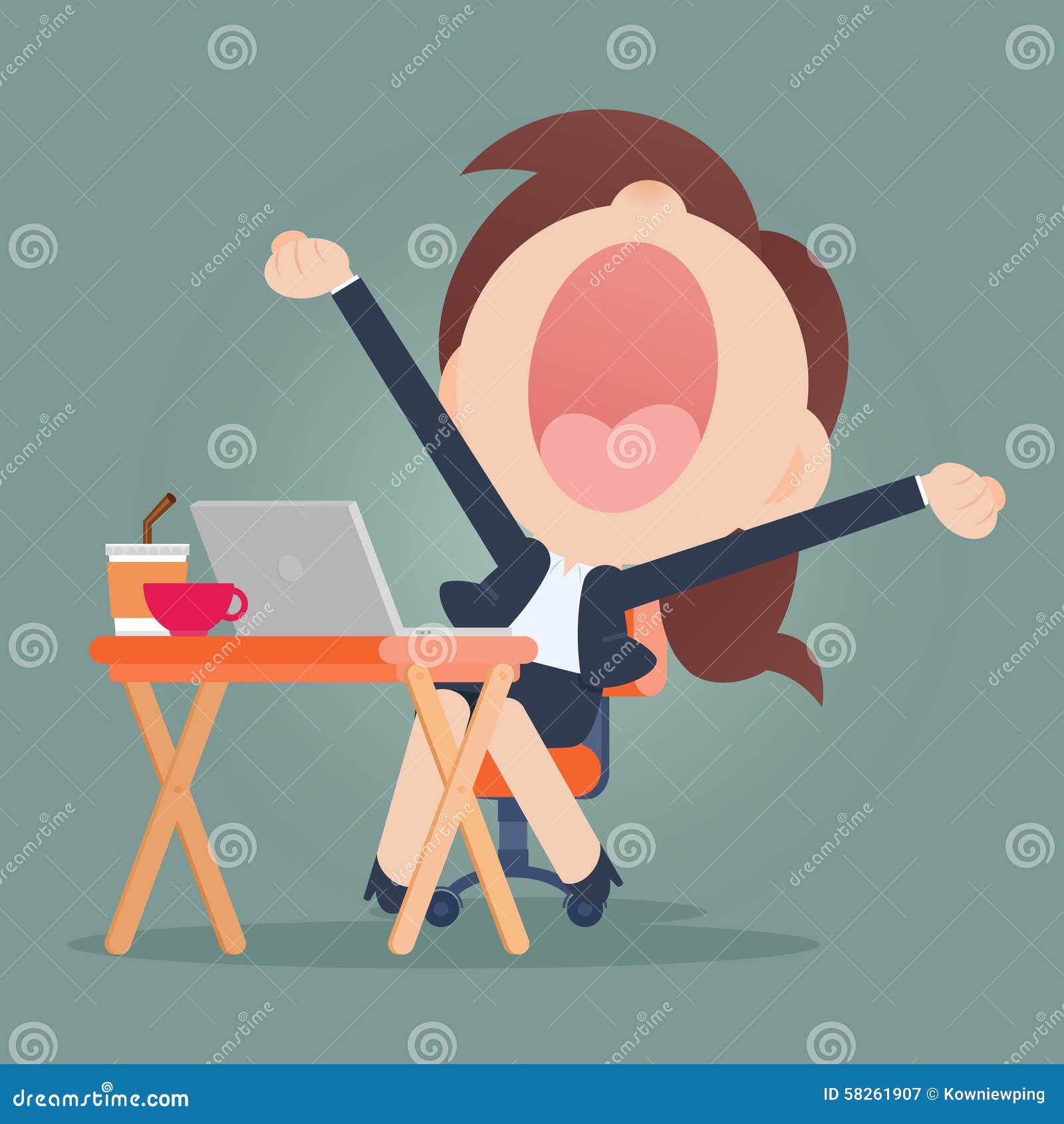 Sbadigliare illustrazione di stock. Illustrazione di carattere - 58261907