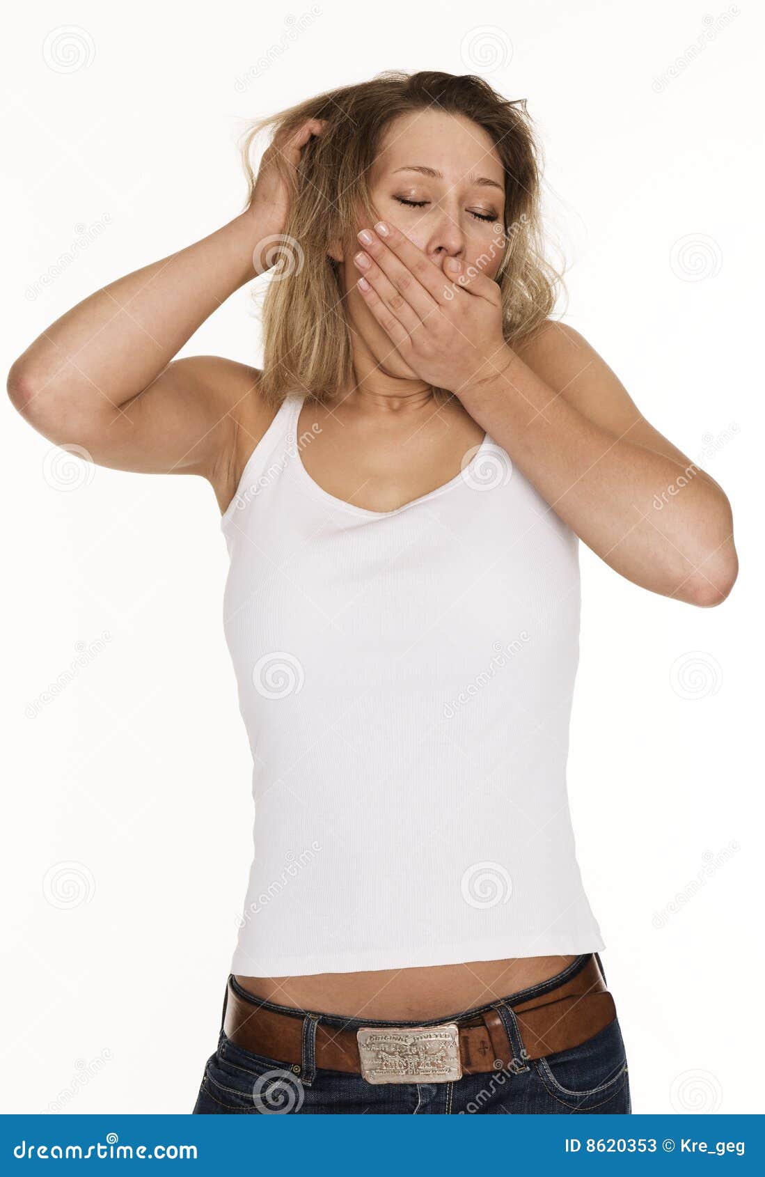 Sbadiglio immagine stock. Immagine di mano, esaurimento - 8620353