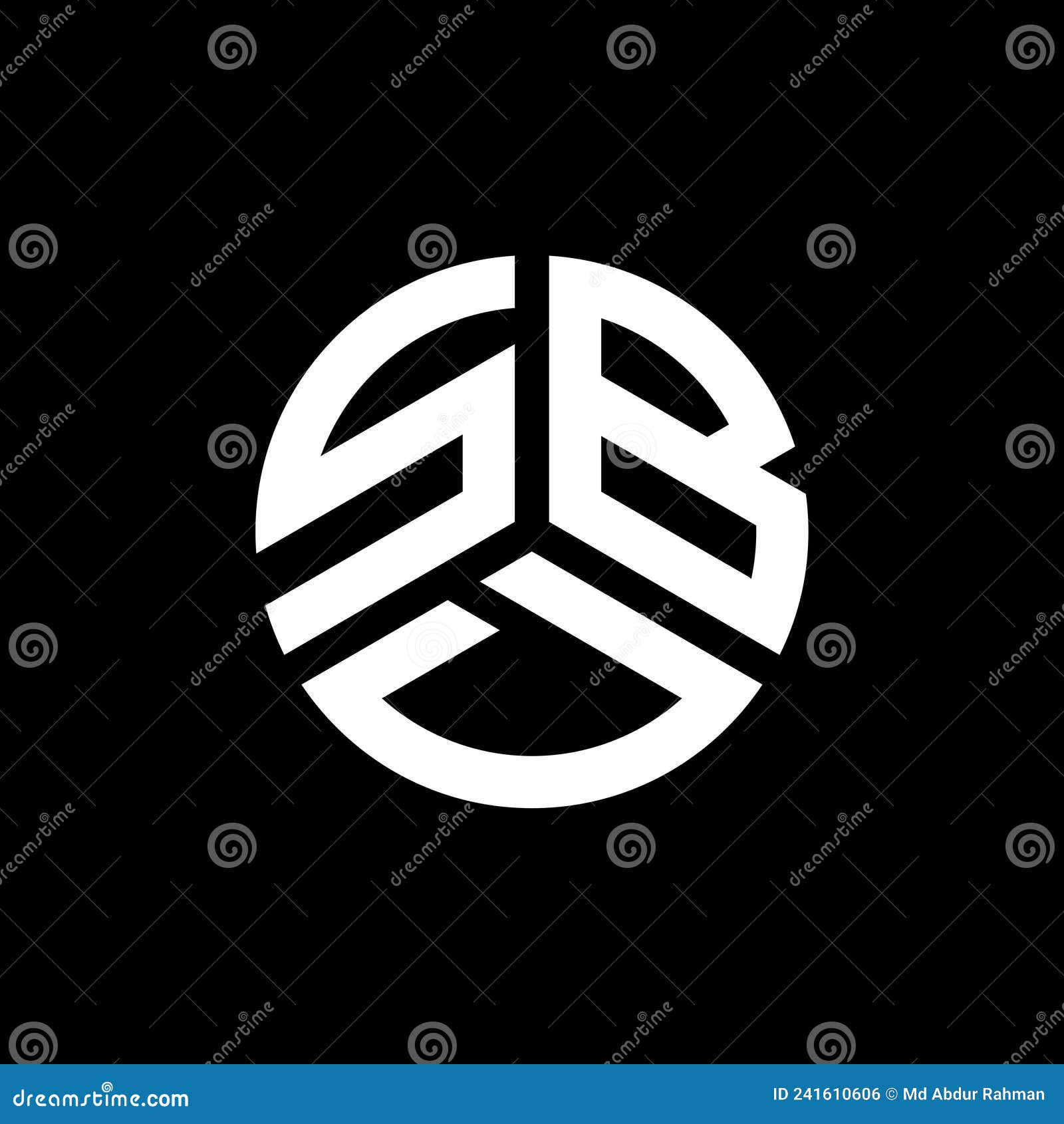 SBD Letter Logo Design on Black Background. SBD Creative Initials ...