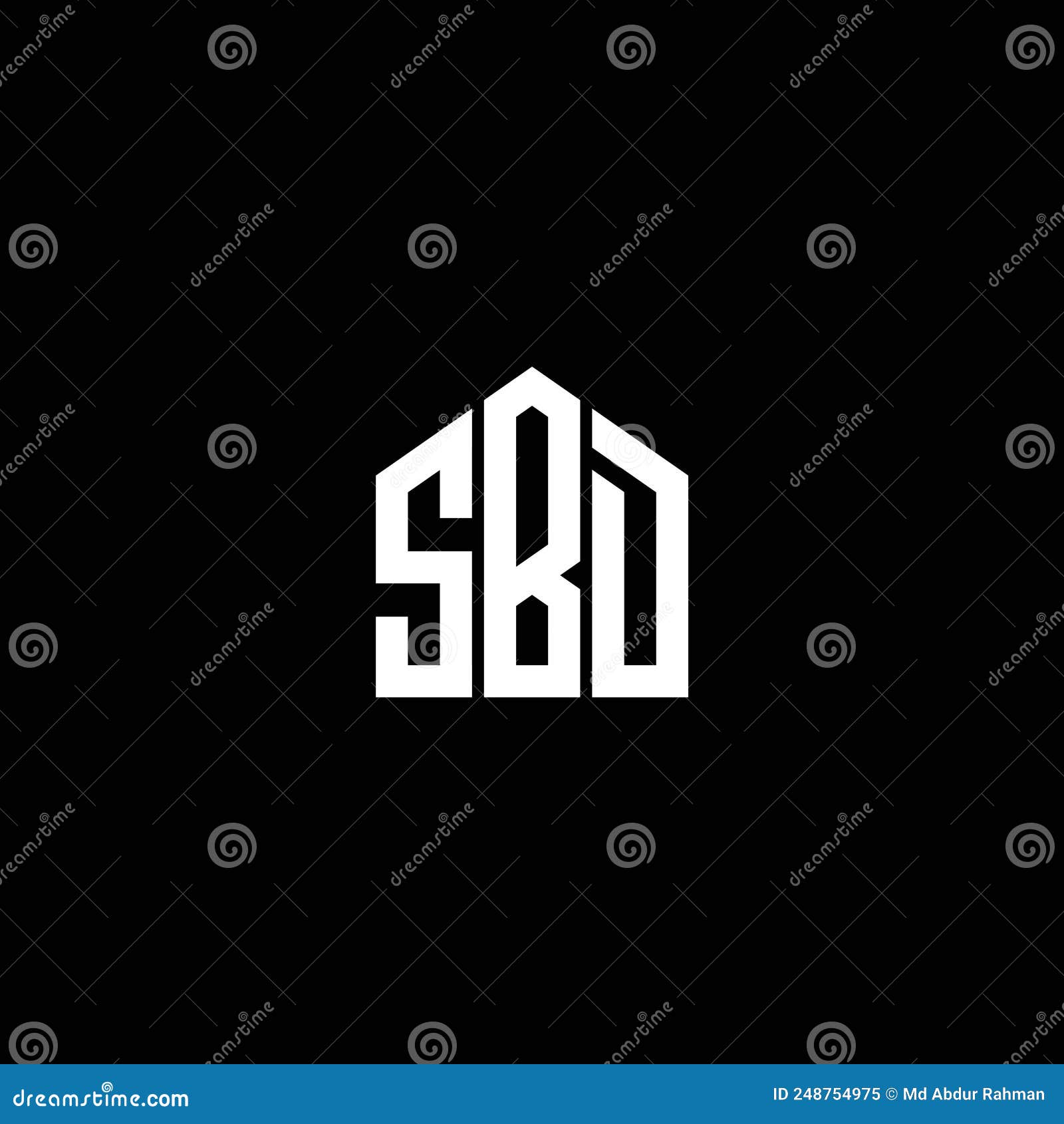 SBD Letter Logo Design on BLACK Background. SBD Creative Initials ...