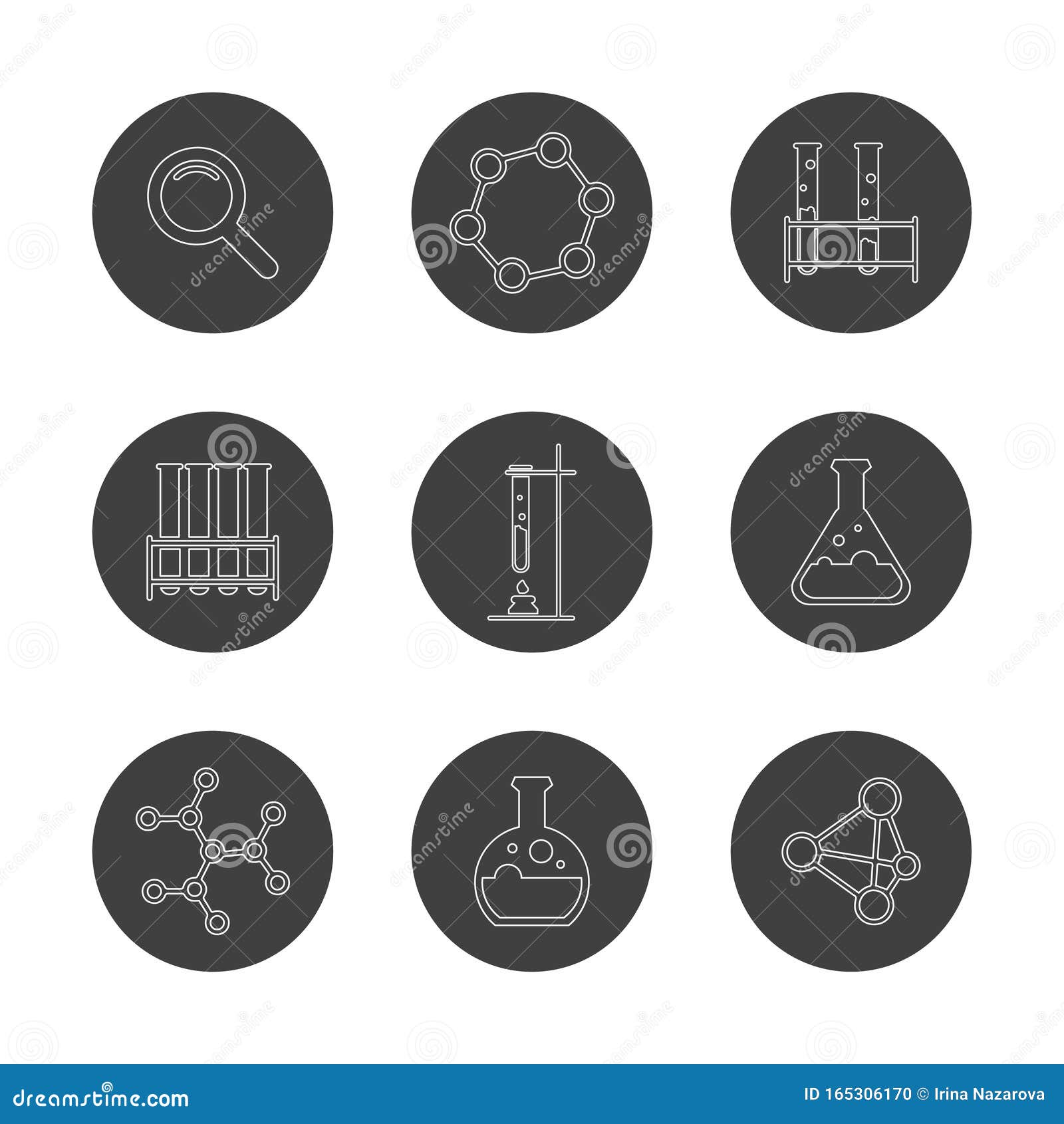Chemistry Icons Pack for Design. Linear Style.Collection Modern ...