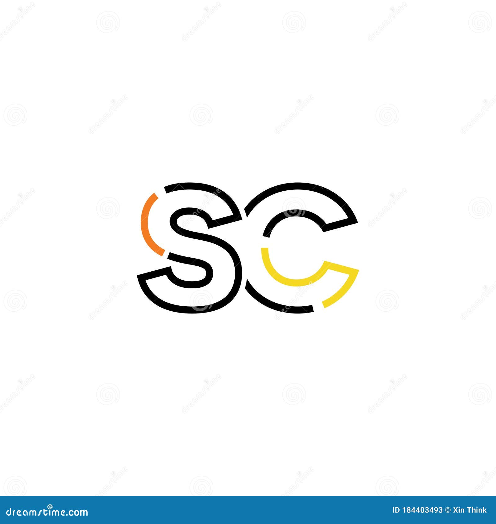 SC Letter Logo Icon Design Template Elements Stock Vector ...