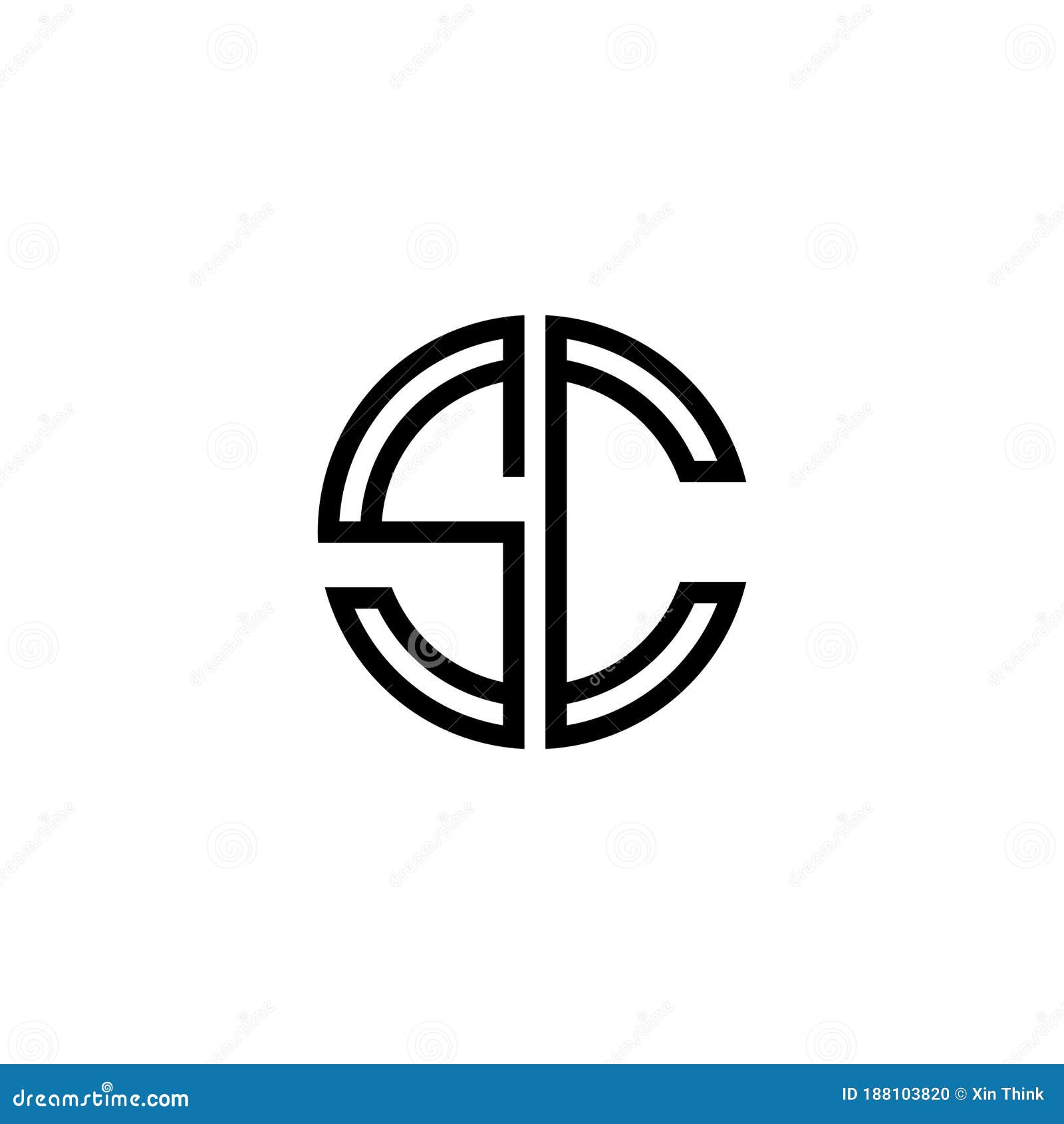 SC Letter Logo Icon Design Template Elements Stock Illustration ...