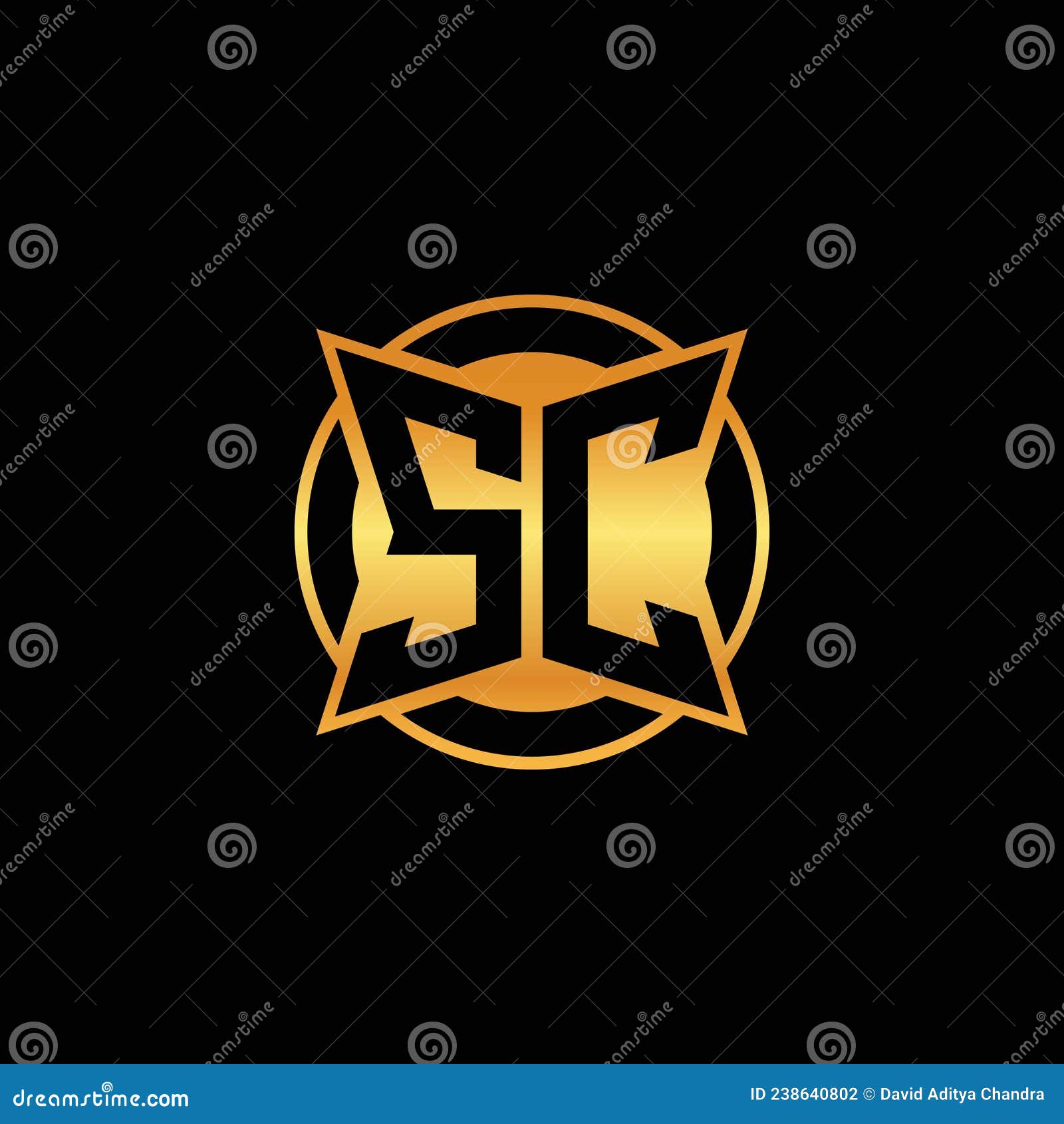 SC Logo Letter Geometric Golden Style Stock Vector - Illustration of ...