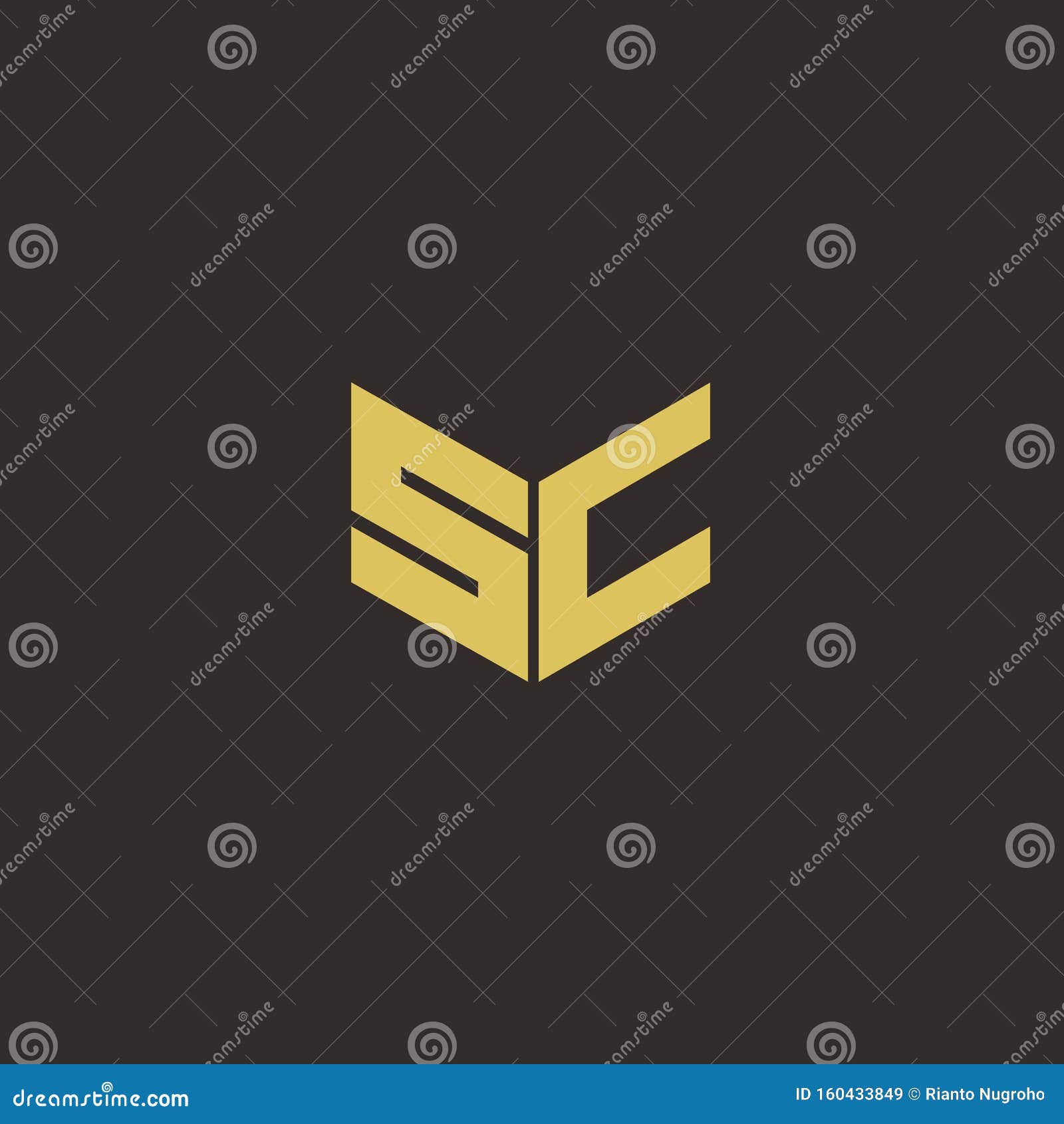 SC Logo Letter Initial Logo Designs Template with Gold and Black ...