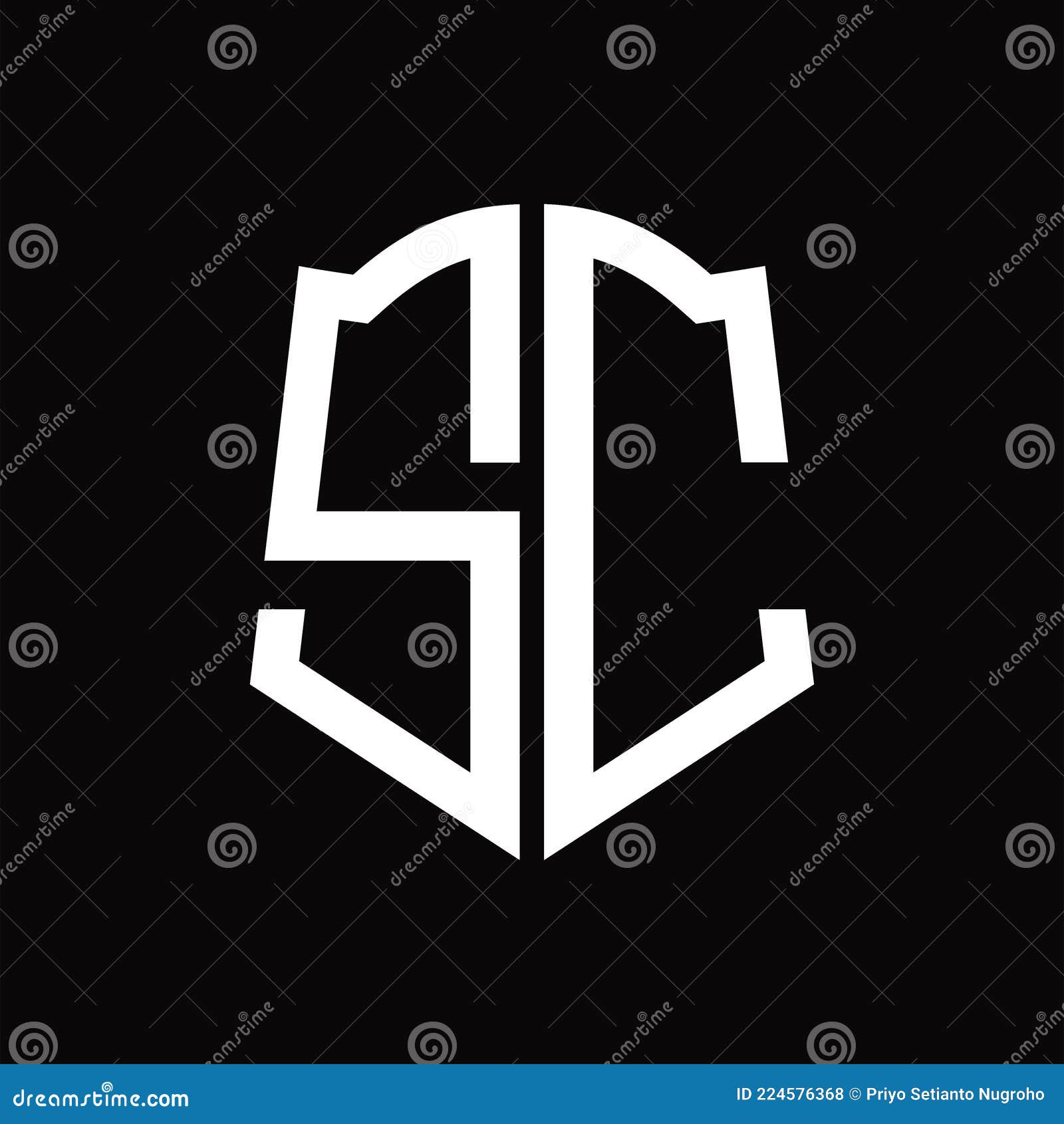 SC Logo Monogram with Shield Shape Ribbon Design Template Stock Vector ...