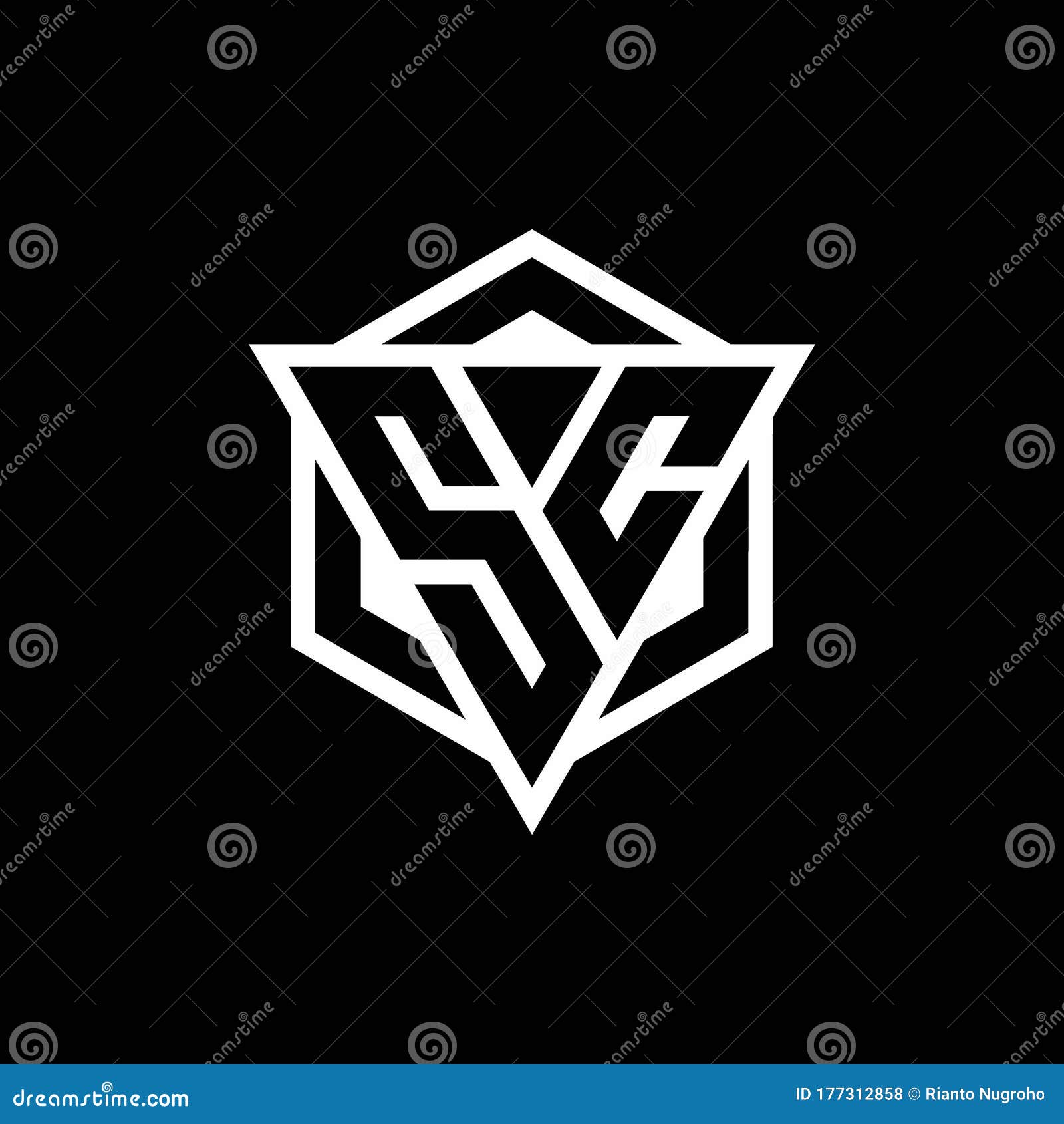 SC Logo Monogram with Triangle and Hexagon Shape Combination Stock ...