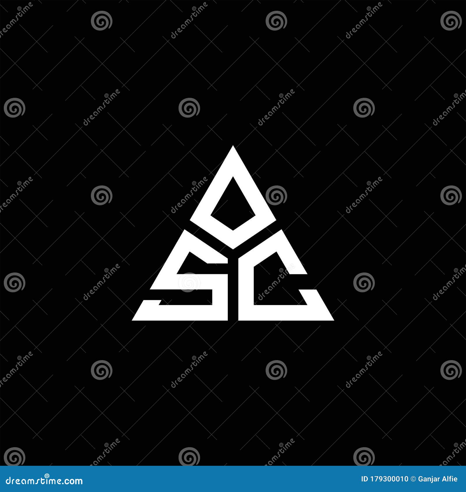 SC Monogram Logo with 3 Pieces Shape Isolated on Triangle Stock Vector ...