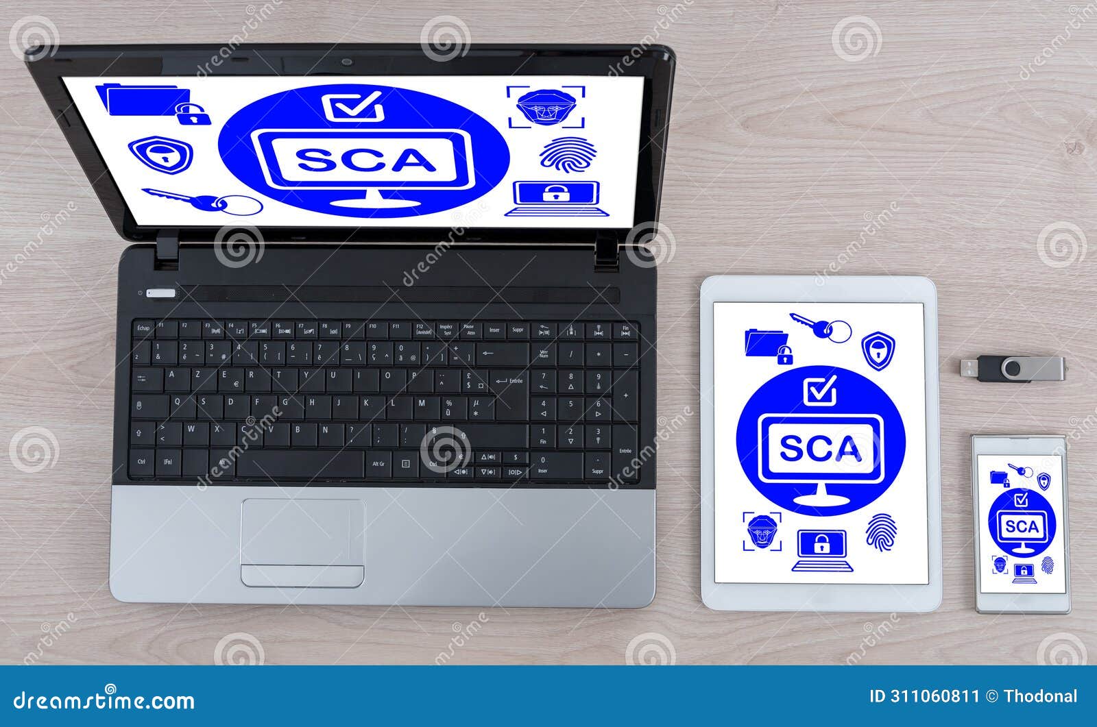 Sca Concept on Different Devices Stock Image - Image of identification ...
