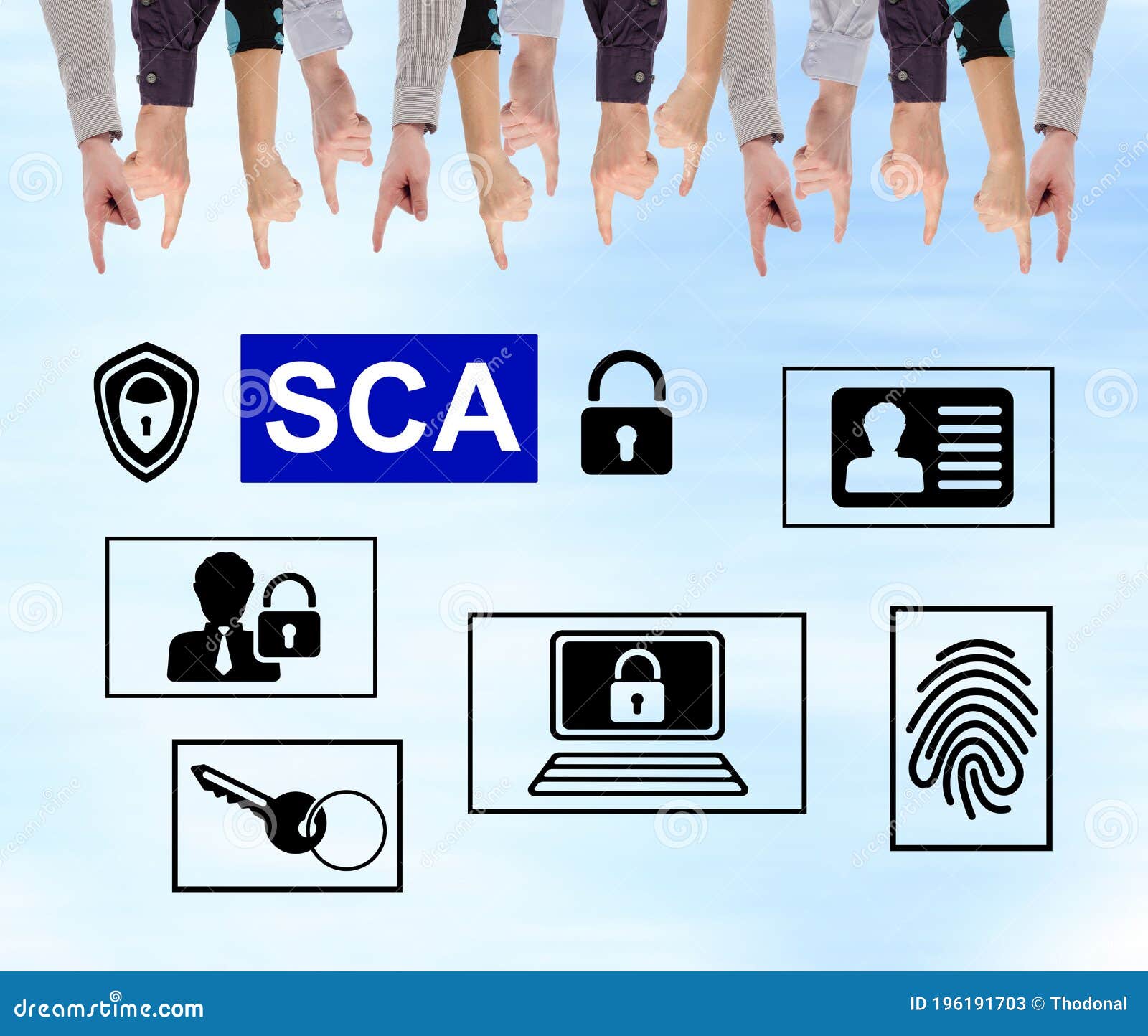 Sca concept on a wall stock image. Image of authorization - 196191703