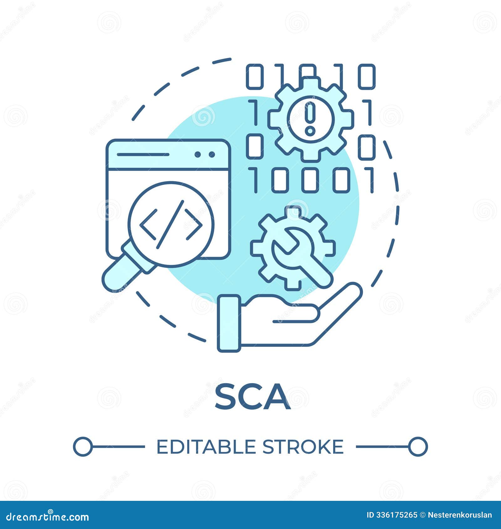 SCA soft blue concept icon stock vector. Illustration of complex ...